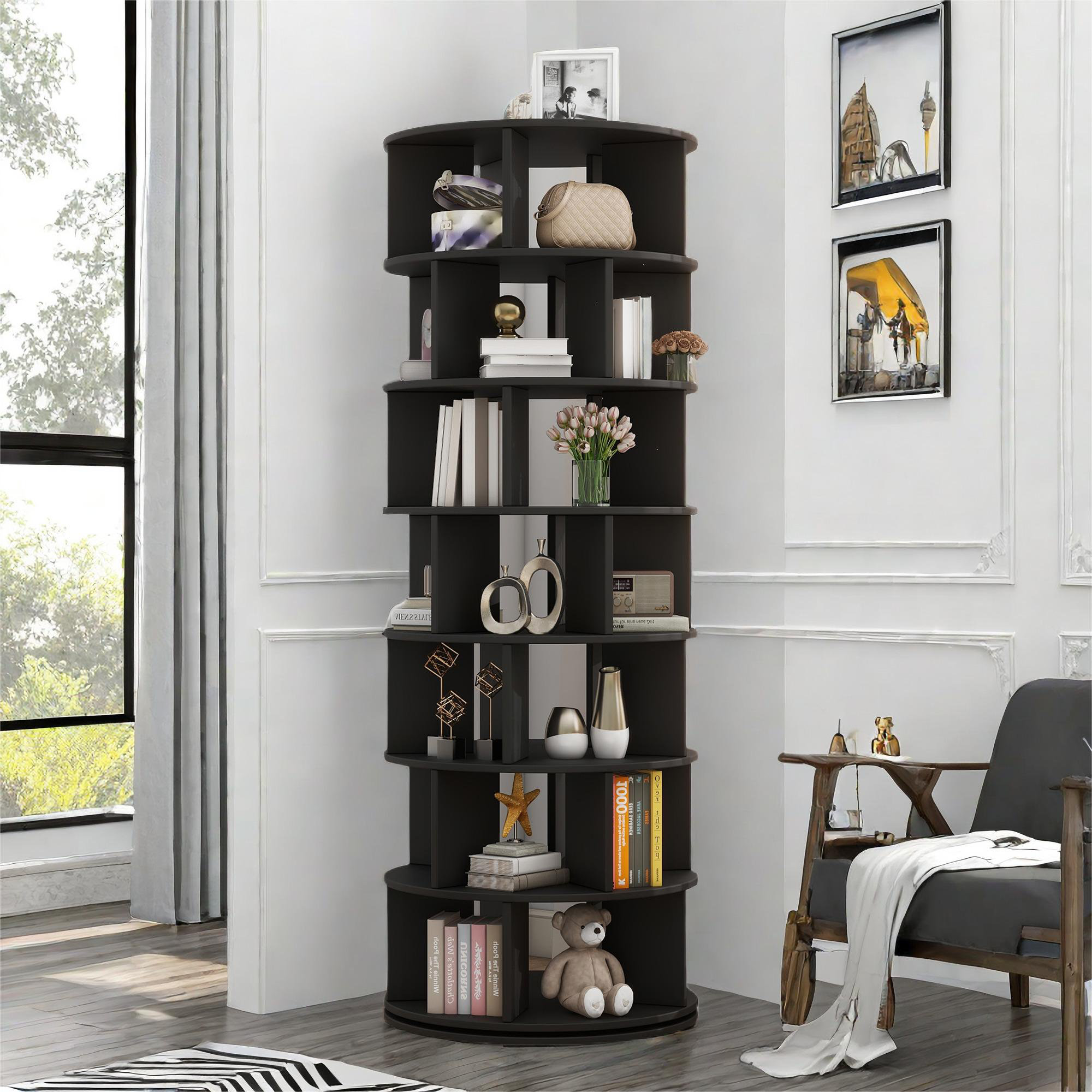 Hokku Designs 360° Rotating Shoe Rack Tower With 7-tier Spinning Shoe ...