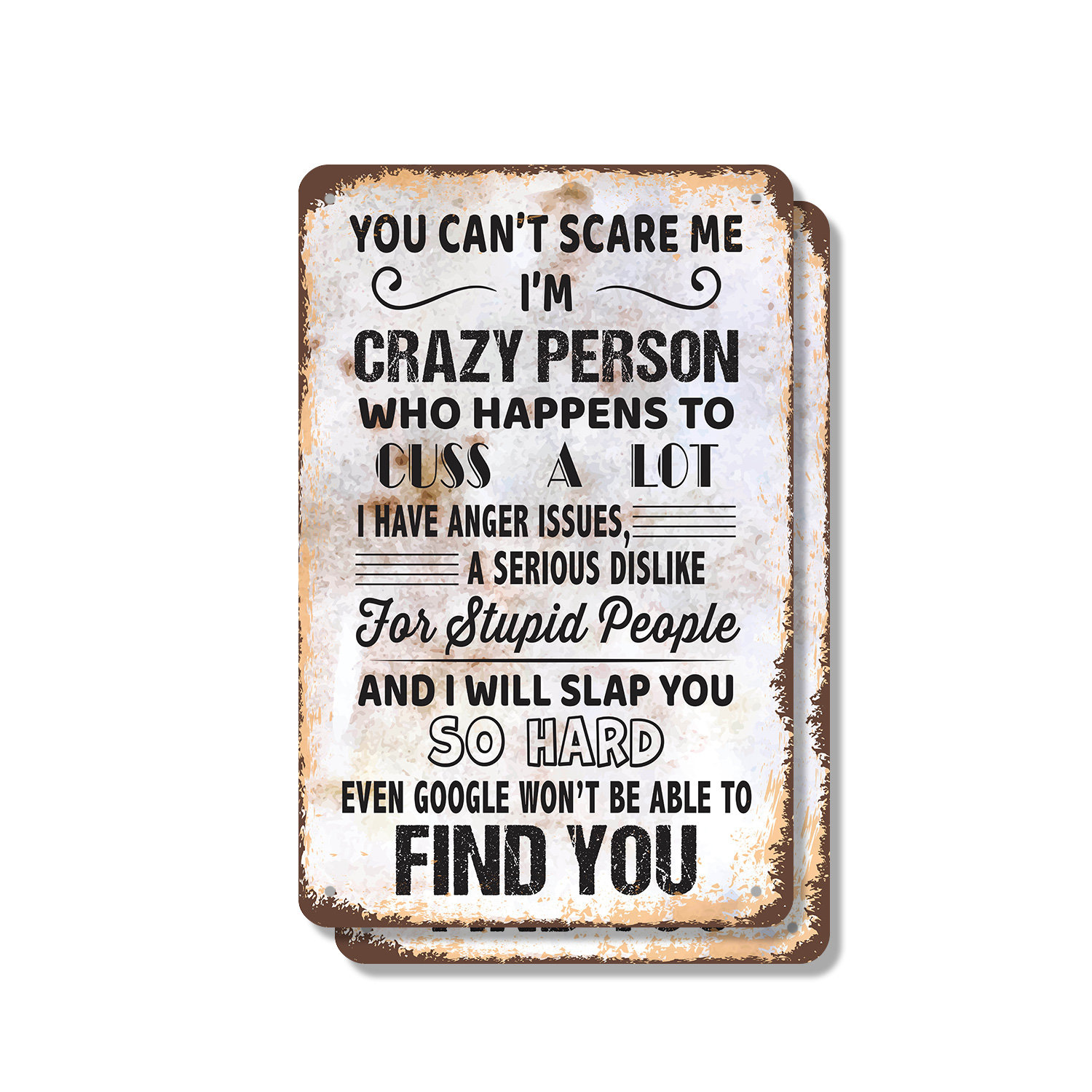SignMission You Can’t Scare Me Crazy Person (2 Pack) 7 Inch x 10 Inch ...