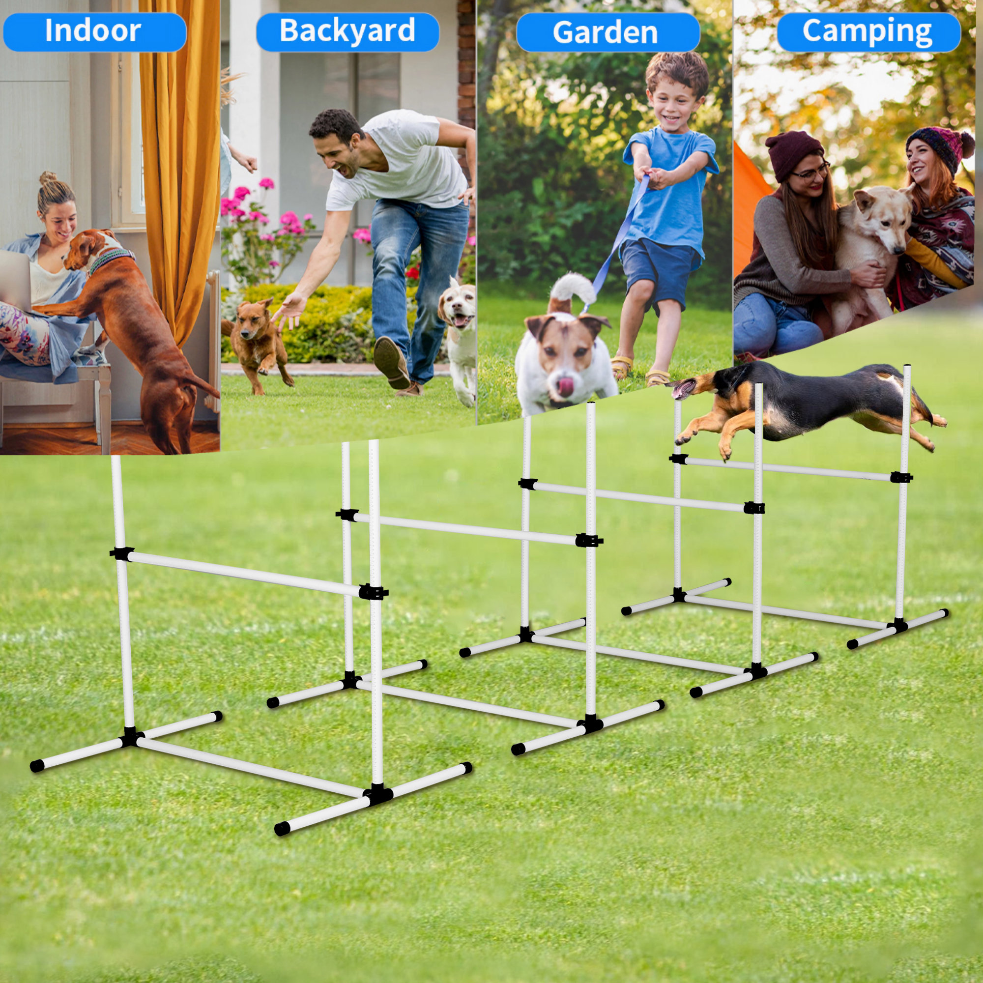 AOOLIVE Adjustable Exercise Dog Agility Jumps with Carrying Case | Wayfair