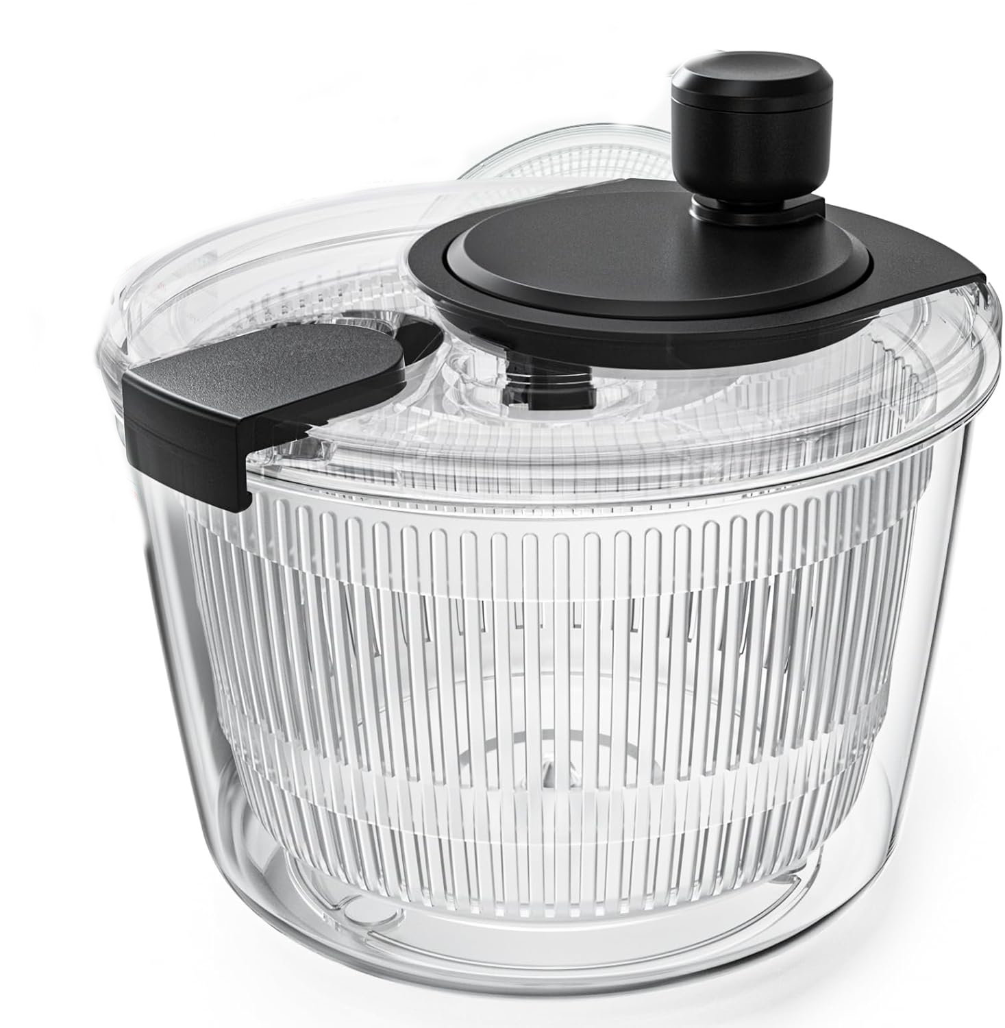 MD Nook Store 3 Qt Transparent Salad Spinner – Quick Dryer with Non ...