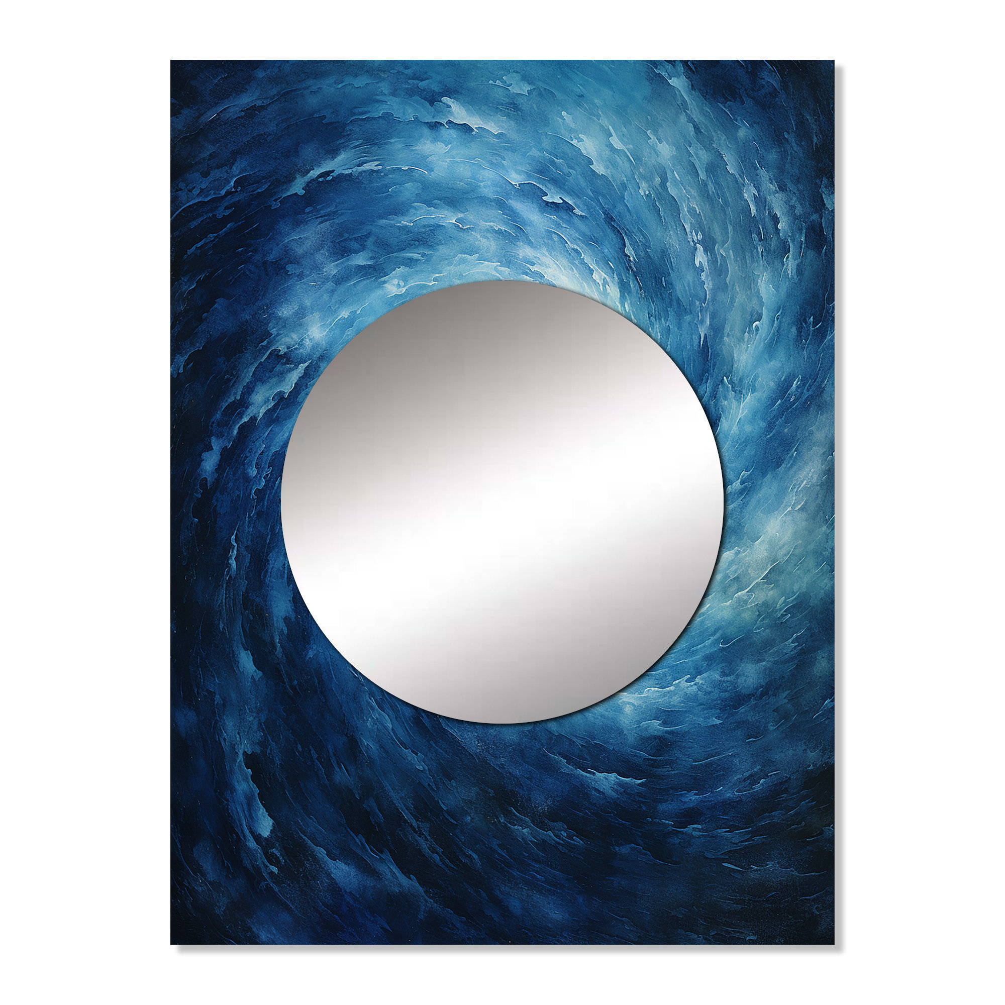 East Urban Home Blue Swirl Wave Spiral VII - Abstract Spirals Mirror ...