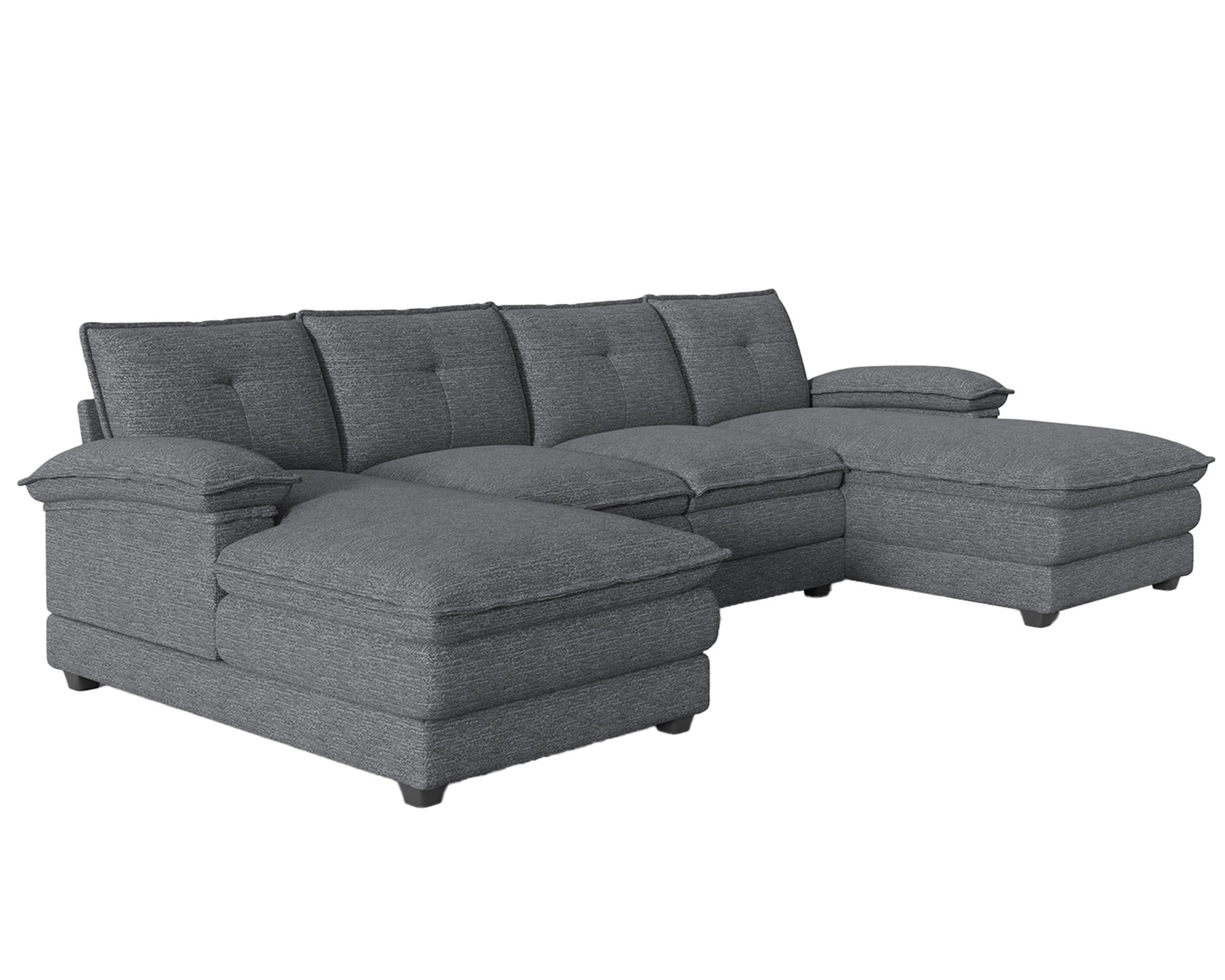 Latitude Run® 115 Inch Sectional Couch, Modular Sectional Sofa- Double ...
