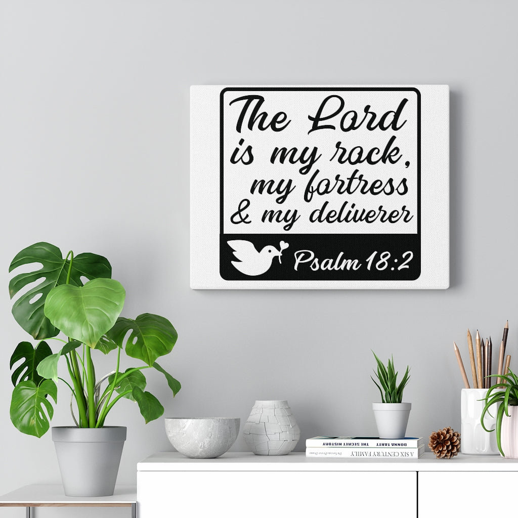 Trinx Scripture Canvas The Lord Is Psalm 18:2 Christian Wall Art Bible ...