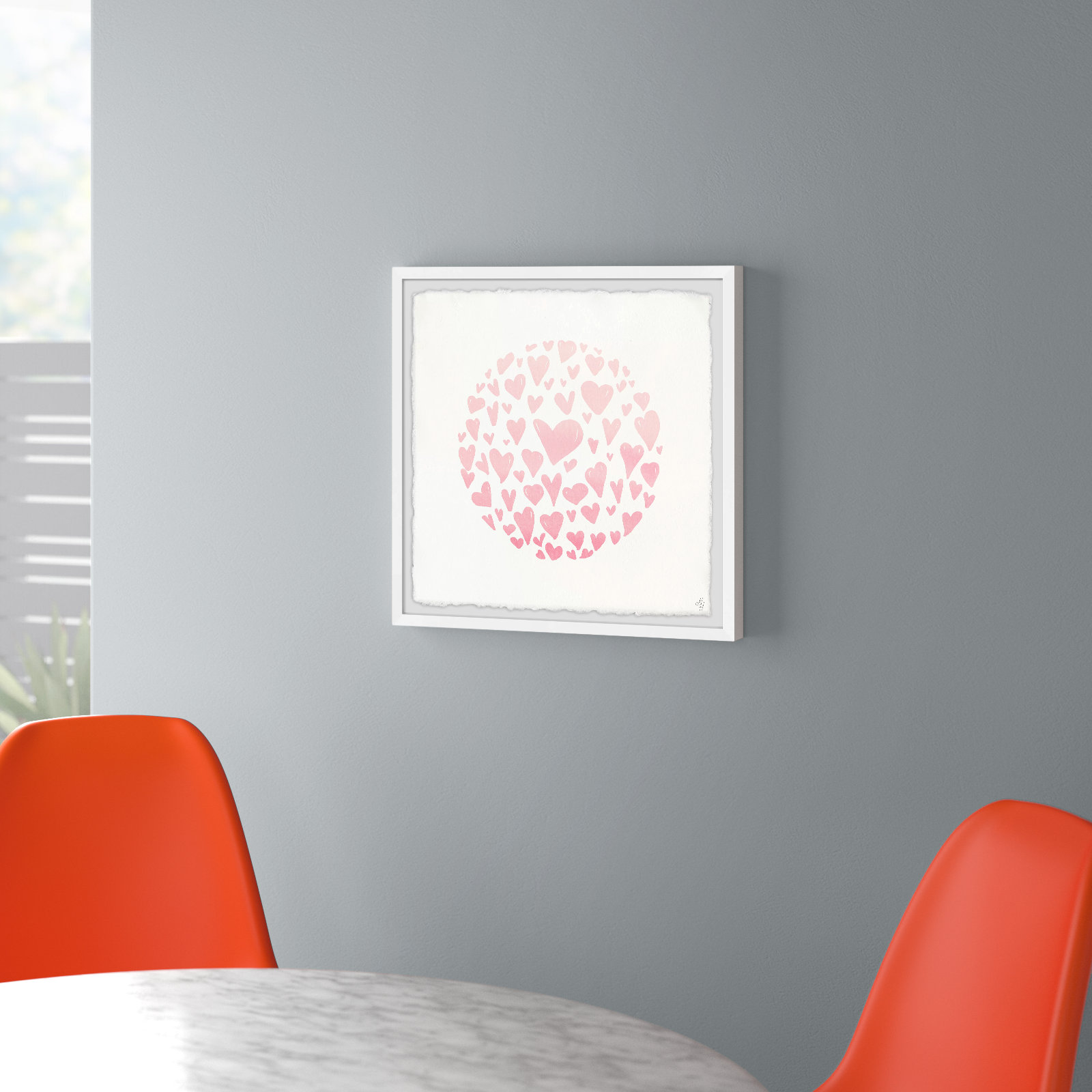 Viv + Rae™ Blodgett Karpinski 'Pink Circle Hearts' Framed Print | Wayfair