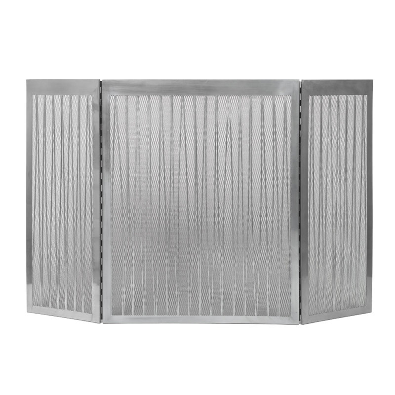 Ebern Designs Cristin 3 Panel Steel Fireplace Screen | Wayfair