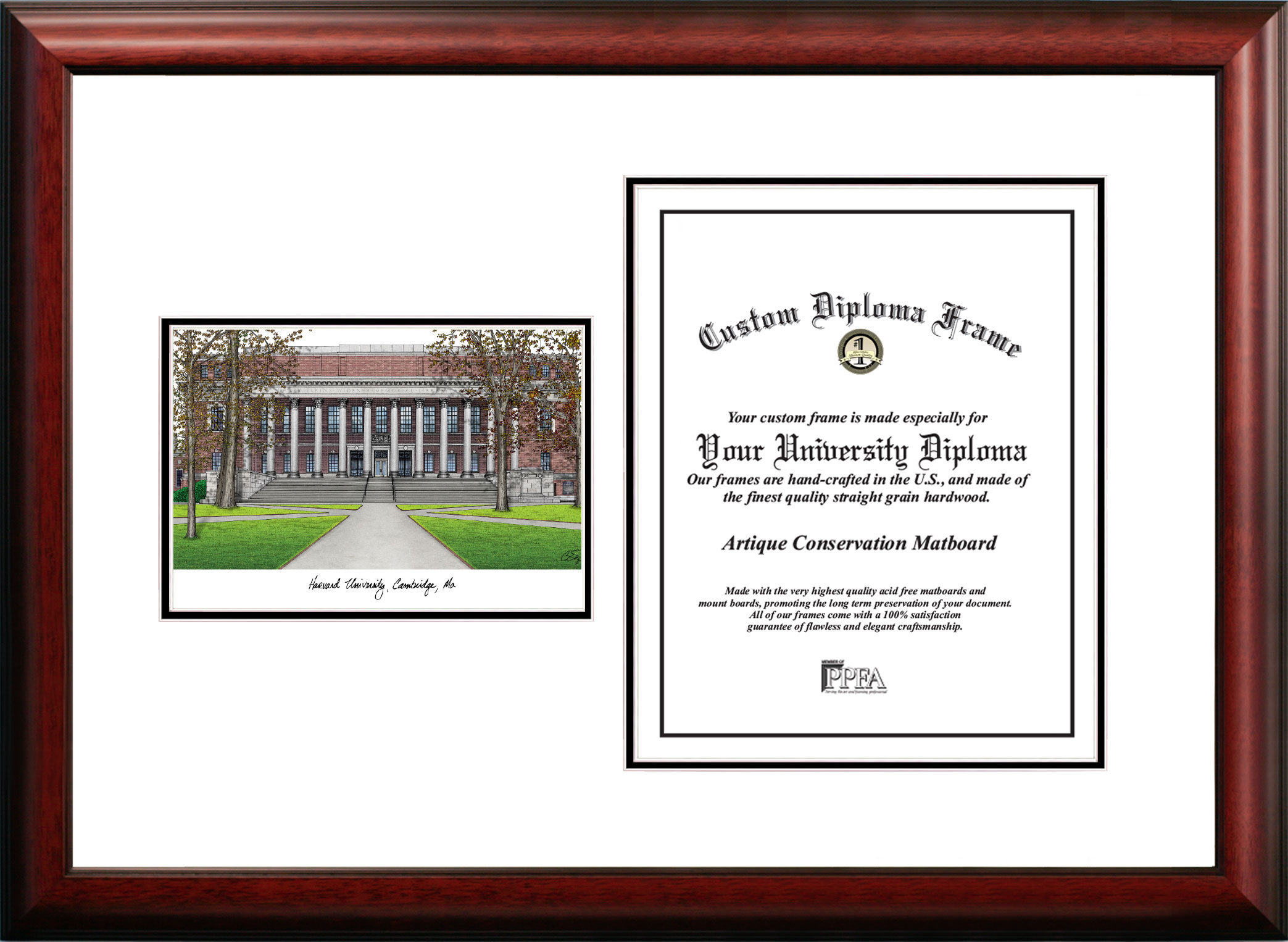 Campus Images NCAA Harvard Crimson Scholar Lithograph Diploma Frame ...