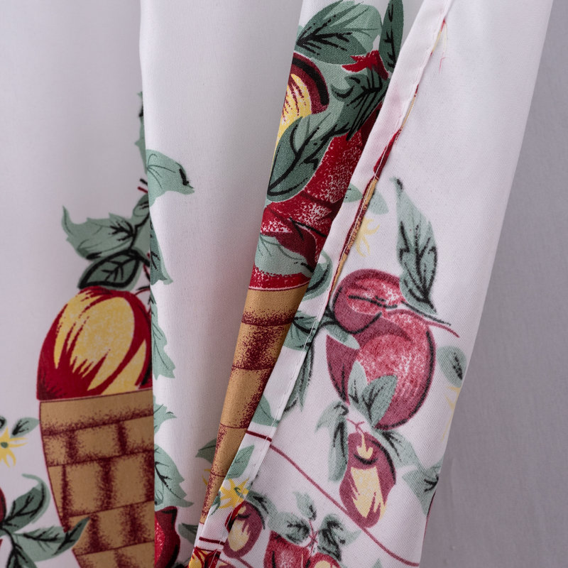 August Grove® Margate Fruit Basket Kitchen Curtain Set | Wayfair