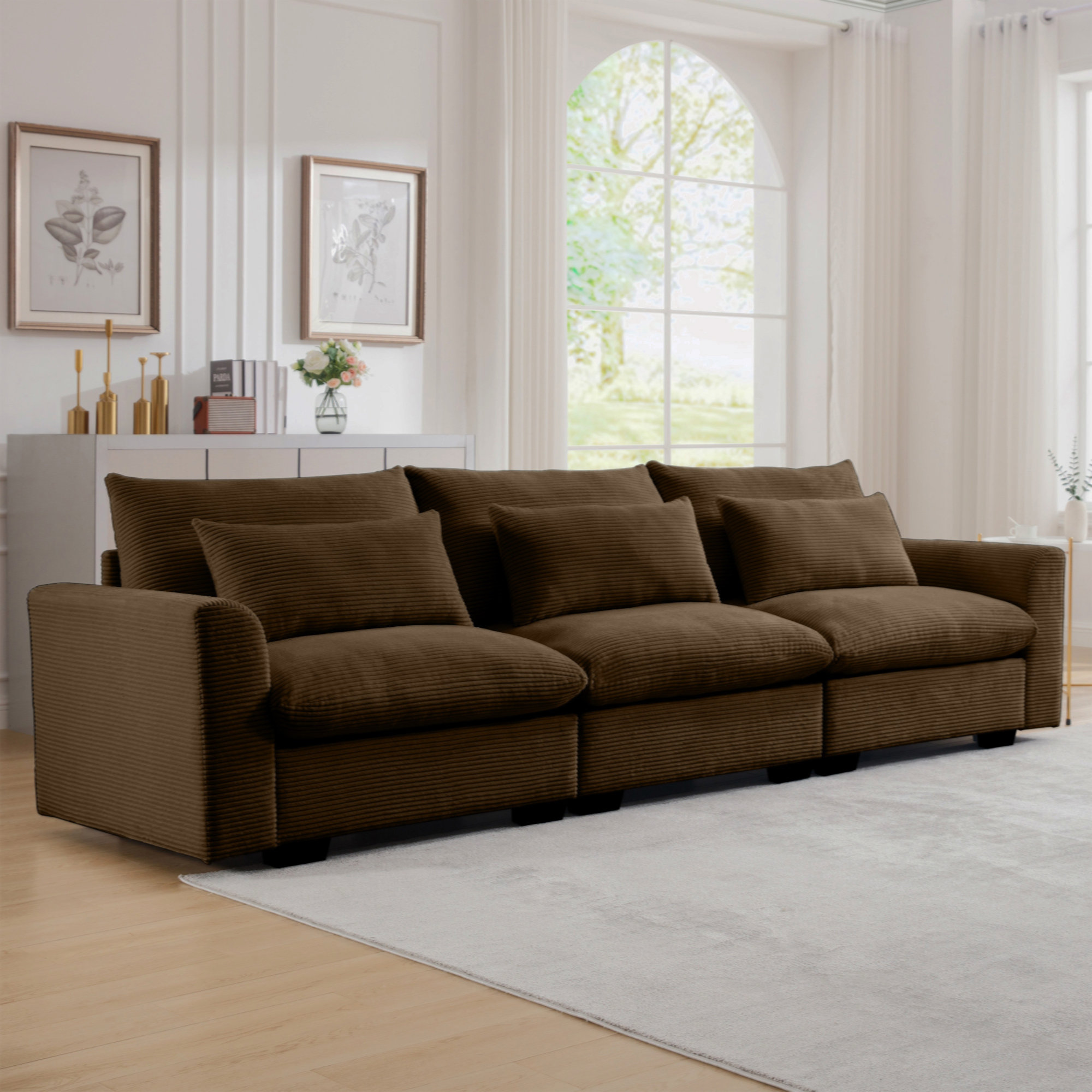 Latitude Run® 3 Seater Deep Seat Couches For Living Room, Wide And Deep Seat Comfy Living Roo ...