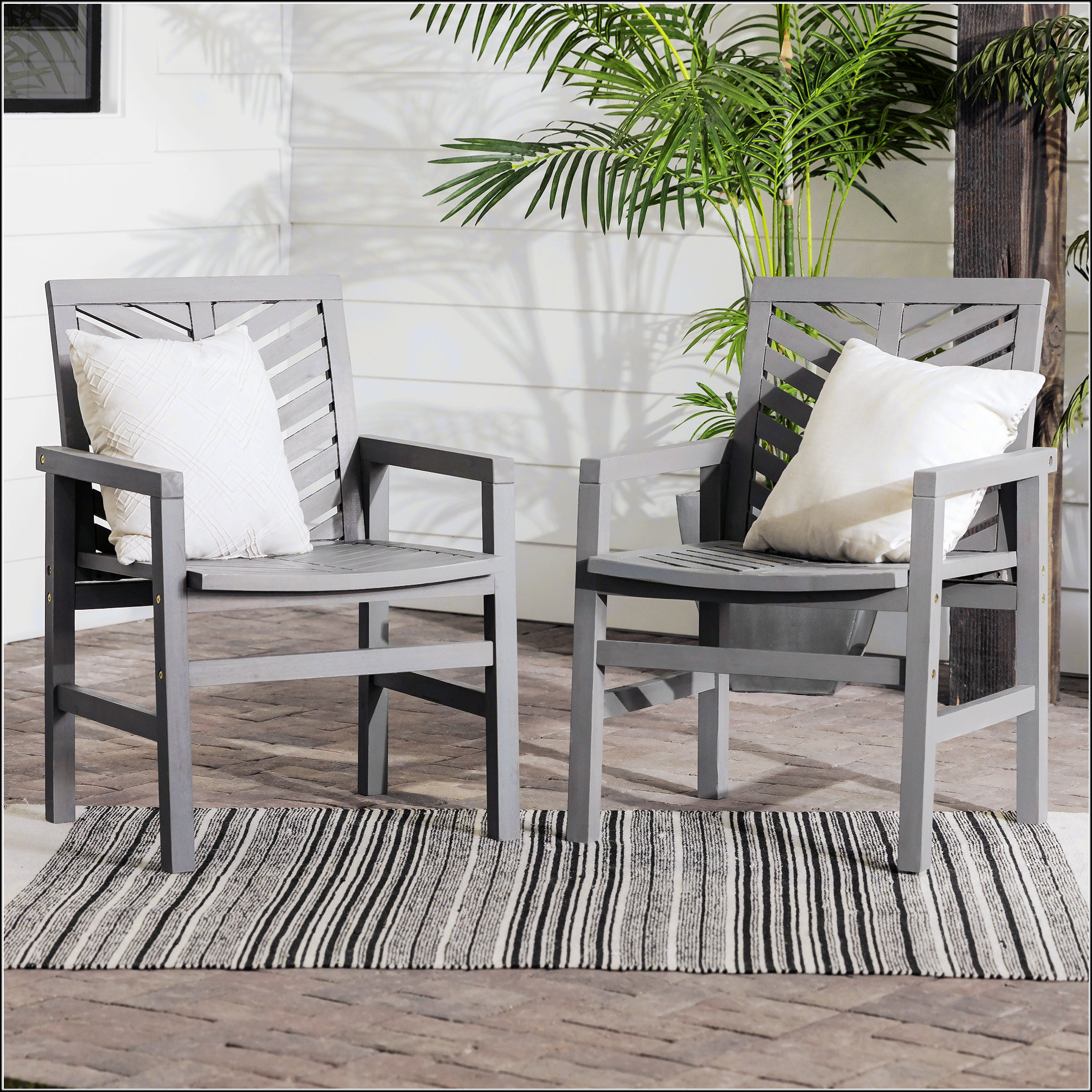 Latitude Run® Modern 2-Piece Chevron Patio Chairs | Wayfair