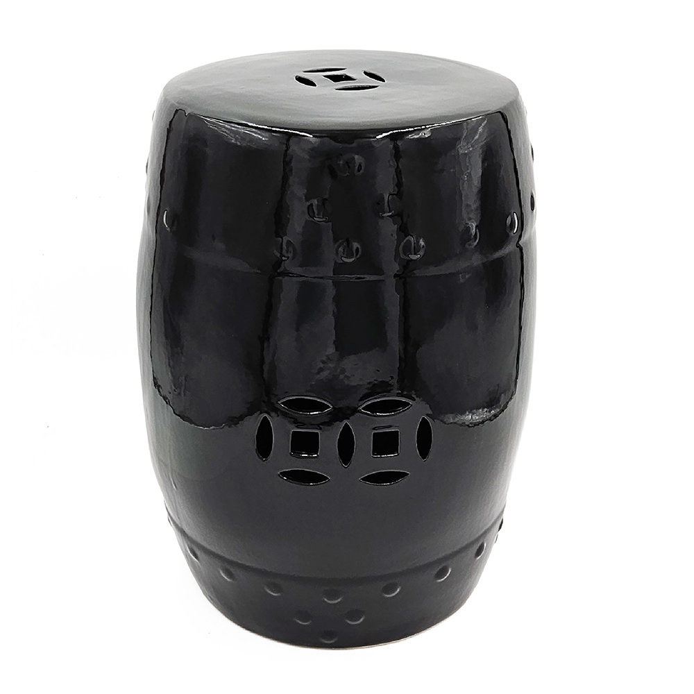 Dakota Fields D13x18" Ceramic Barrel Stool With Cutout Design & Reviews ...