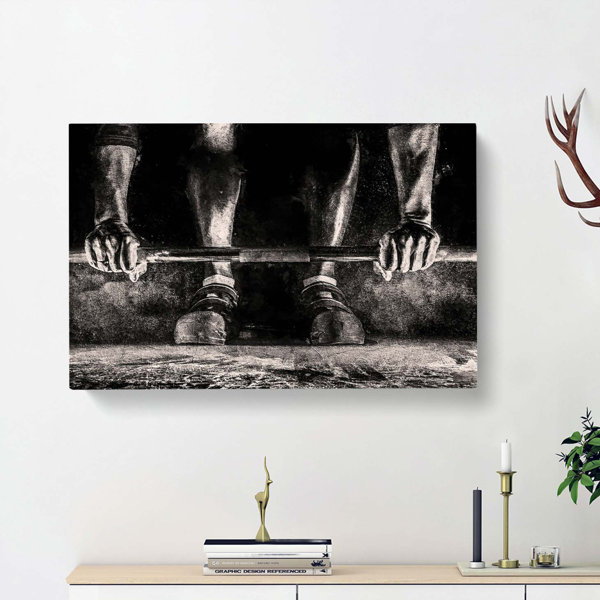 East Urban Home Body Building Weights - Wrapped Canvas Painting ...