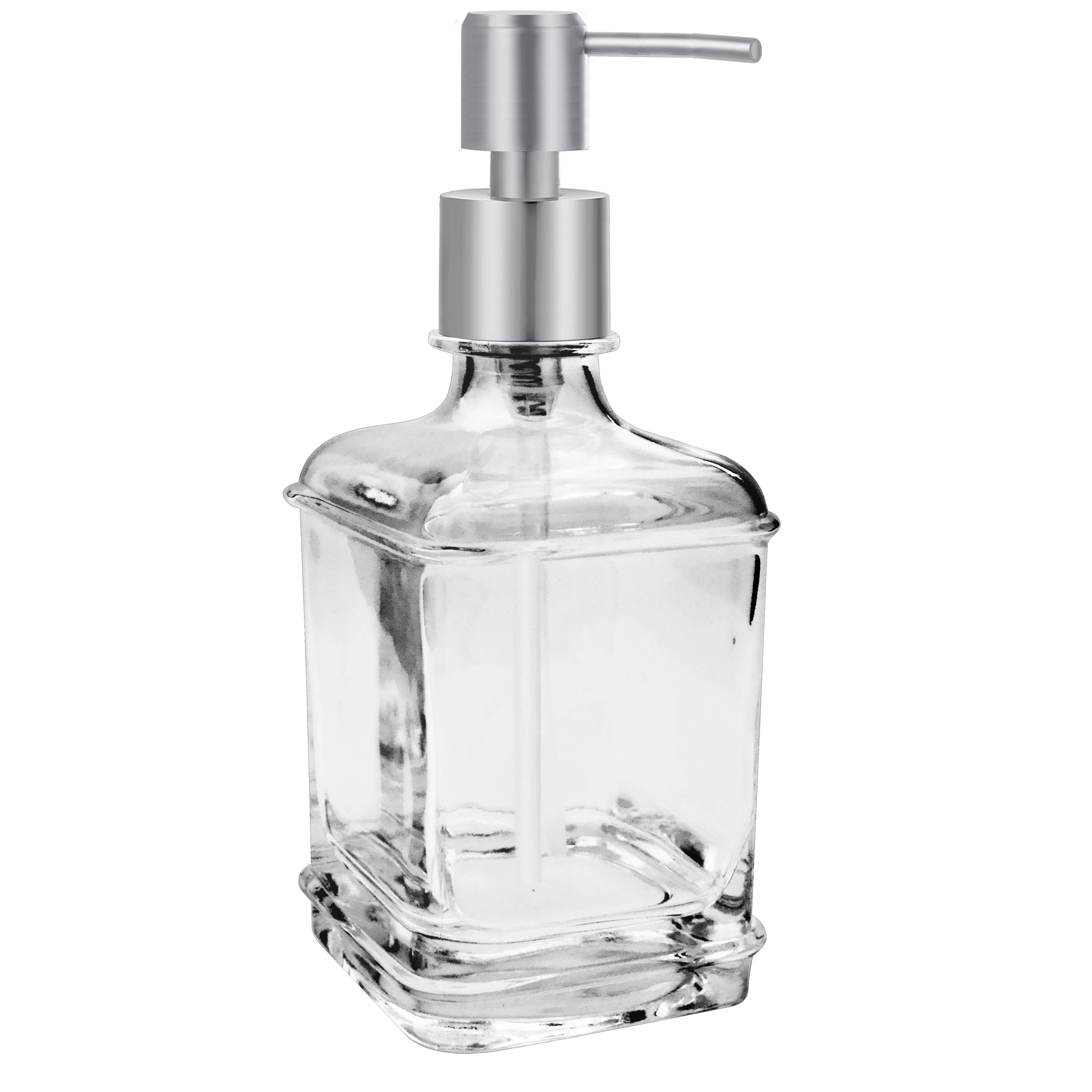 Oggi 10 oz Square Soap Dispenser - Satin Silver Pump - Wayfair Canada