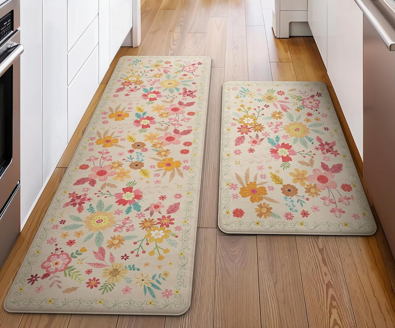 Prep & Savour The Kitchen Mats Set of 2 - 17.3"x59"+17.3"x30" | Wayfair