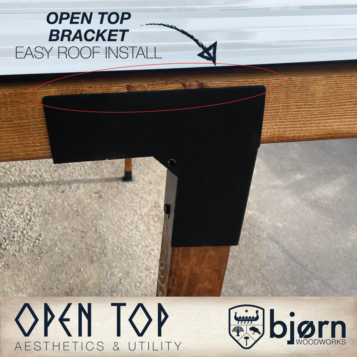 Bjorn Woodworks 4x4 Black 5 Degree Pergola Brackets & Lean To Kit | Wayfair