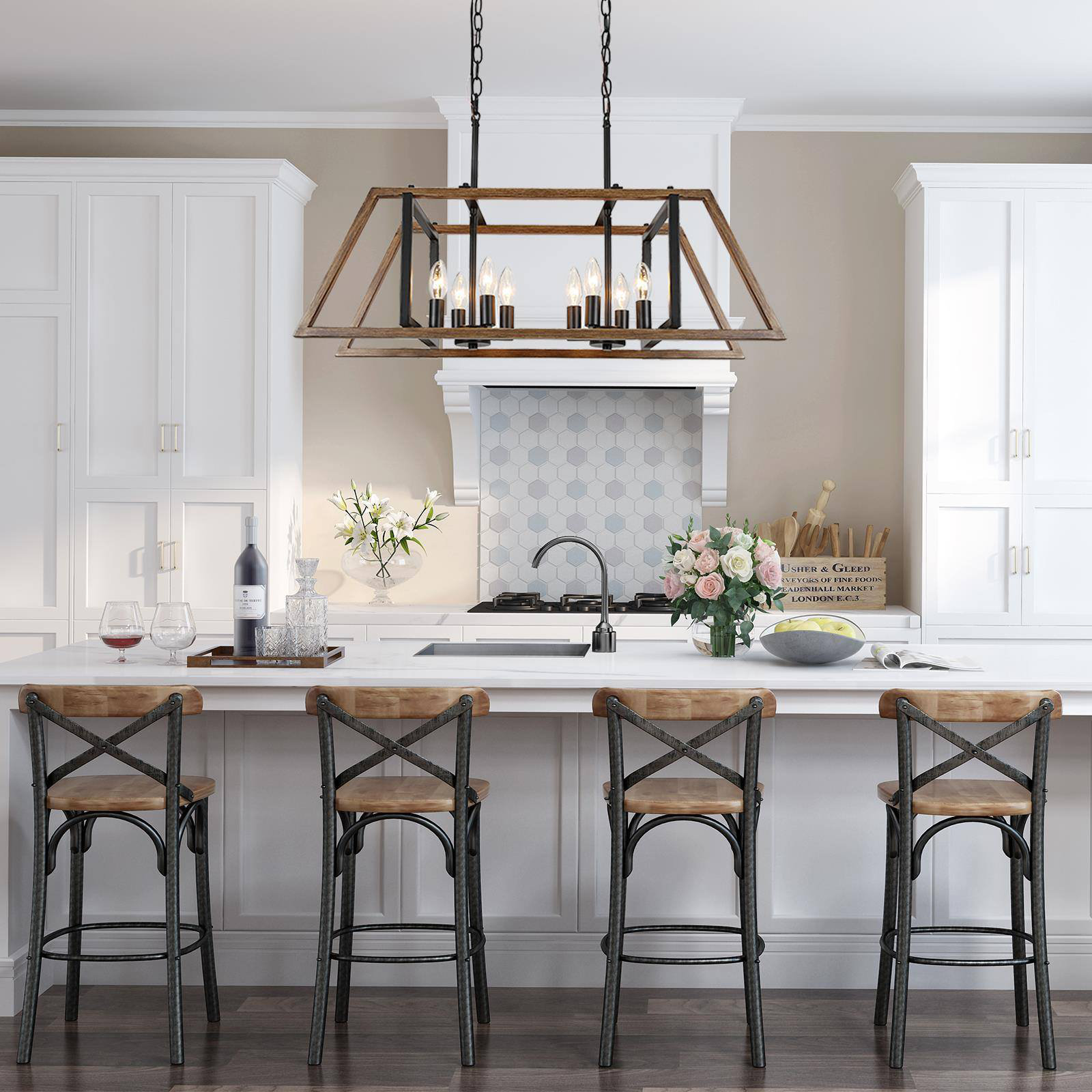 Gracie Oaks Ifiye 8-Light Rectangle Kitchen Island Pendant - Wayfair Canada