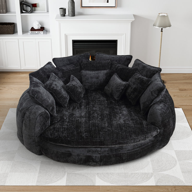 All-in furniture Oversized Bean Bag Sofa - Large Round Loveseat With ...