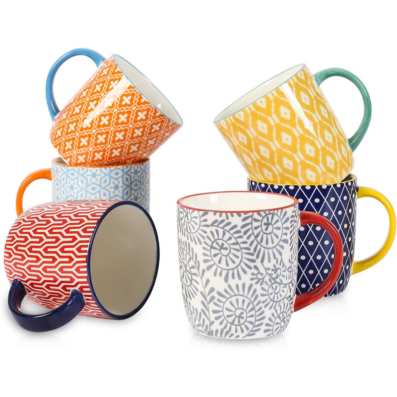 inisep Coffee Mugs Set of 6 with Big Handle ceramic | Wayfair