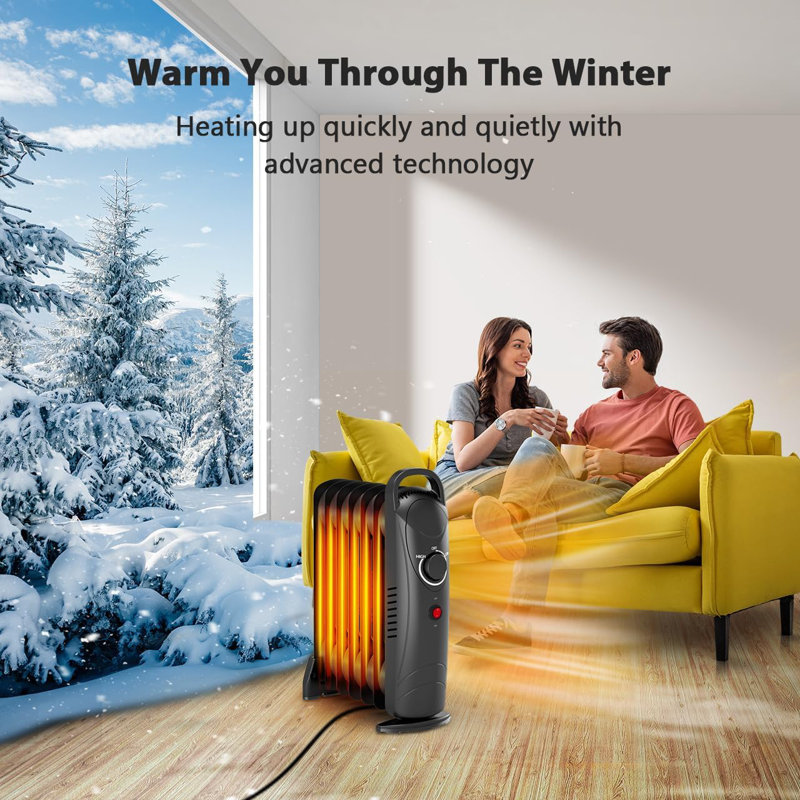 Nordic Hygge 700-Watt Electric Oil-Filled Radiant Space Heater with ...