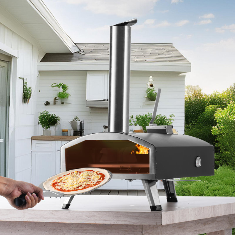 VEVOR Steel Free Standing Wood Burning Pizza Oven | Wayfair