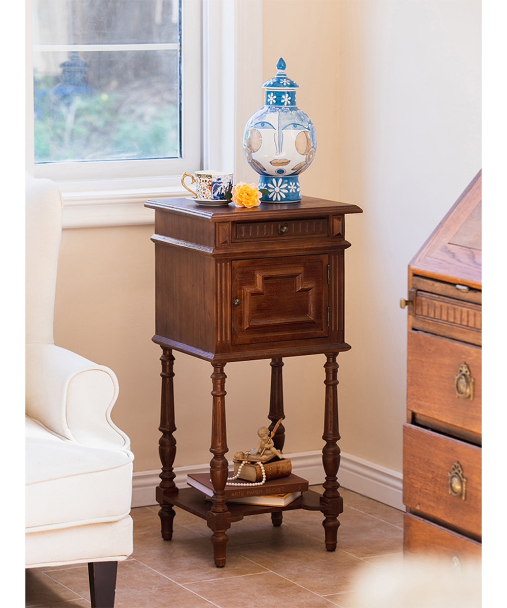 abodeappeal 34.65" Brown Standard Solid Wood End Tables | Wayfair