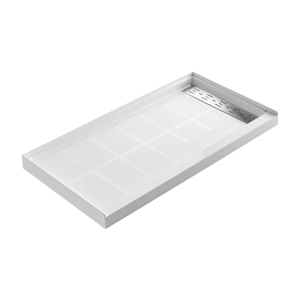 Rainlex 48" W x 32" Single Threshold Shower Pan Base with Right side ...