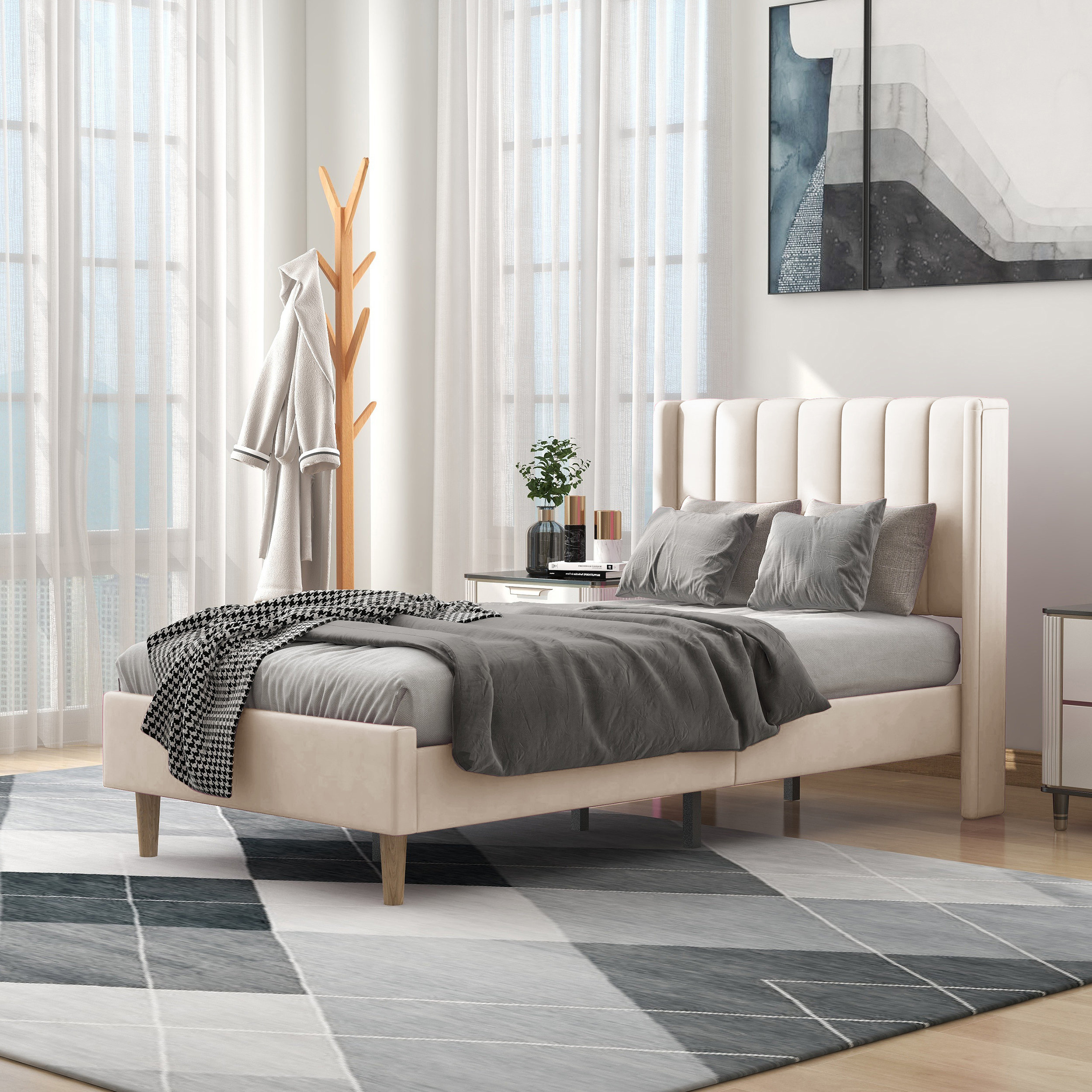 Etta Avenue™ Sutter Upholstered Low Profile Platform Bed & Reviews ...