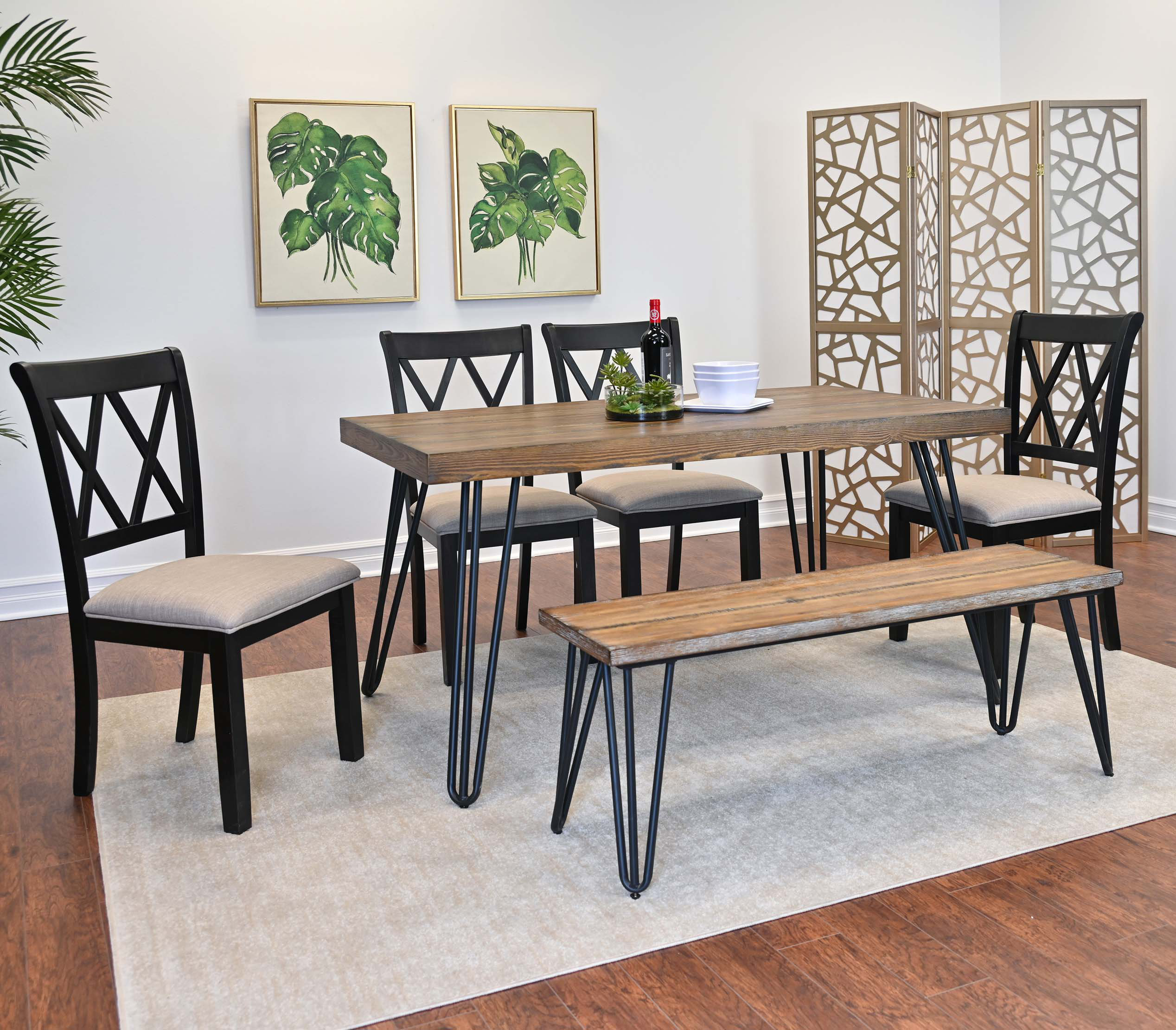 Corrigan Studio® 6-Piece Dining Set With Stylish Chairs And Bench | Wayfair