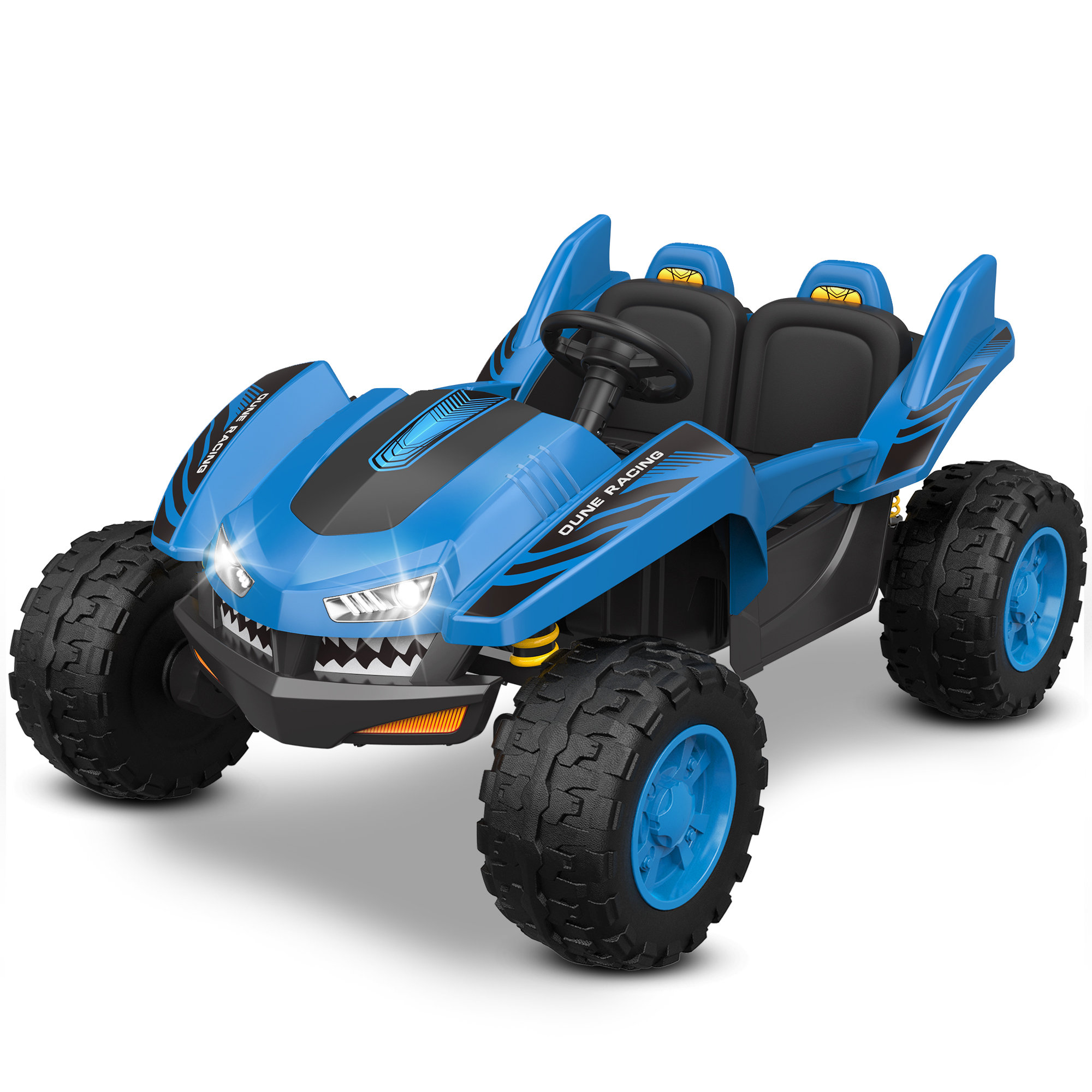 DEARAUTO 24v Ride On Toy , 2-seater Ride On Utv, Electric Ride On Shark Car For Kids W/ Remote ...