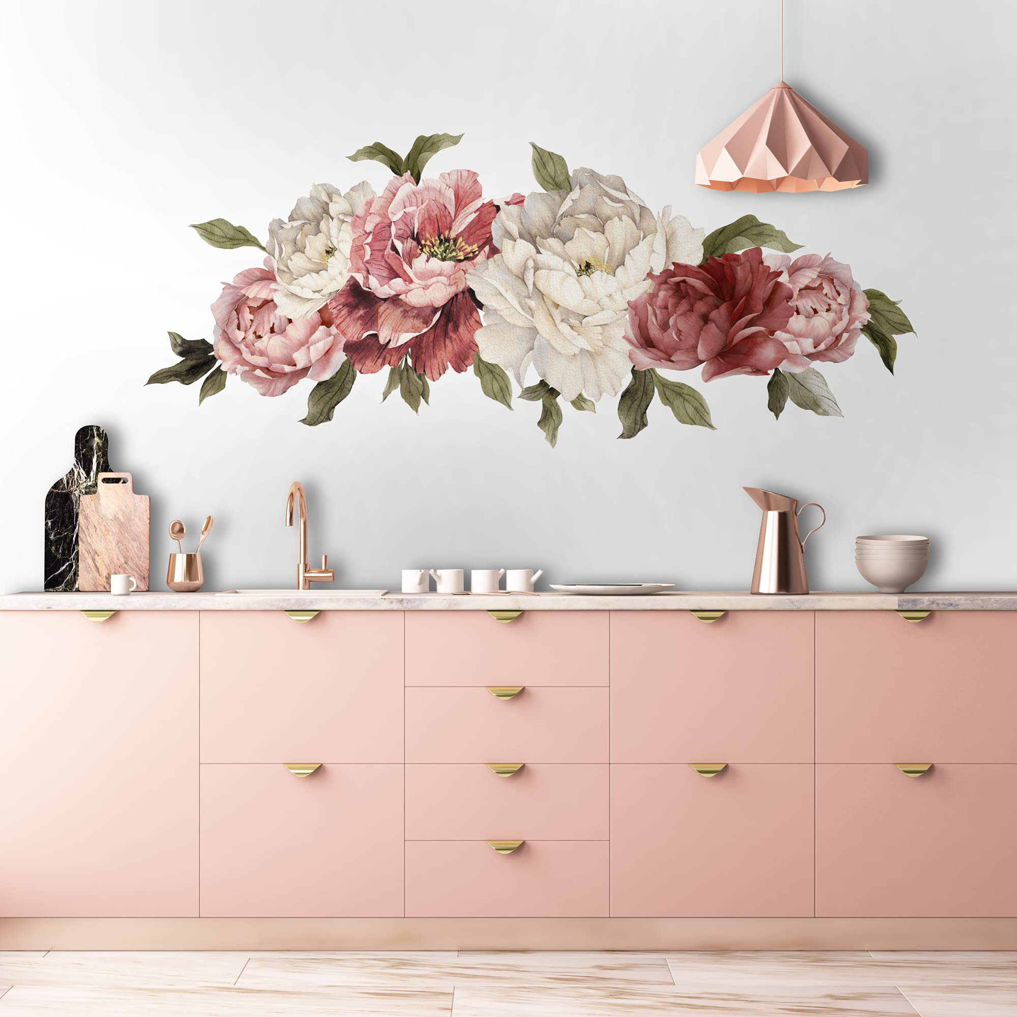 Lark Manor™ Peony Wall Decals, Peonies Vintage Bouquet Wall Stickers ...