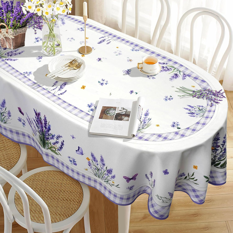 Ophelia & Co. French Farmhouse Watercolor Waterproof Tablecloth | Wayfair