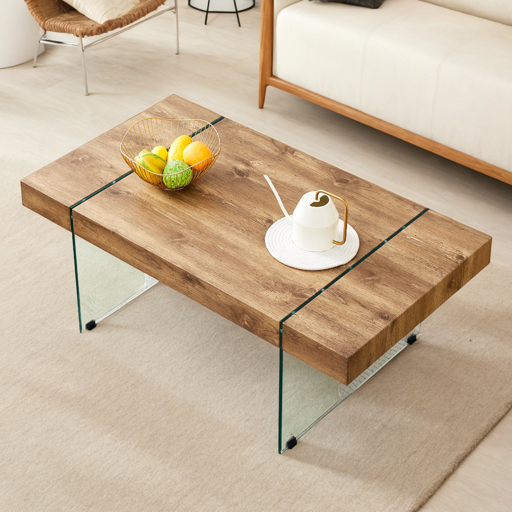 Wrought Studio™ Black Marble-patterned Mdf Coffee Table,side Table ...