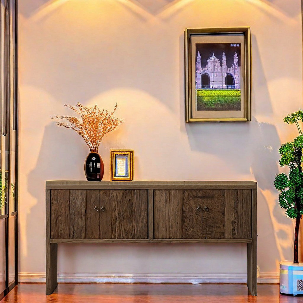 Dream cabinet Log Chinese Porch Cabinet 62.9'' Solid Wood Sideboard ...