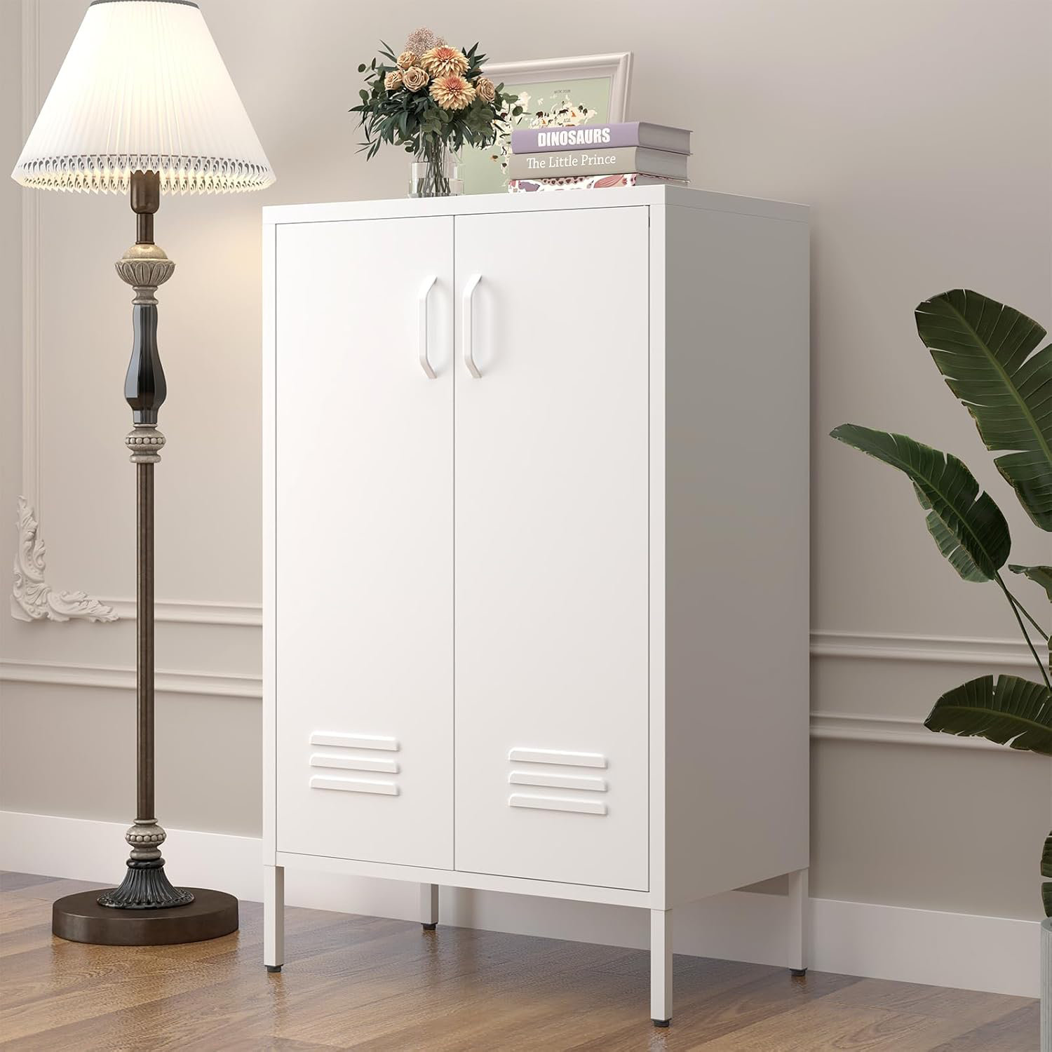 Ebern Designs 41.96" H White Metal Locker Cabinet,metal Locker Storage ...