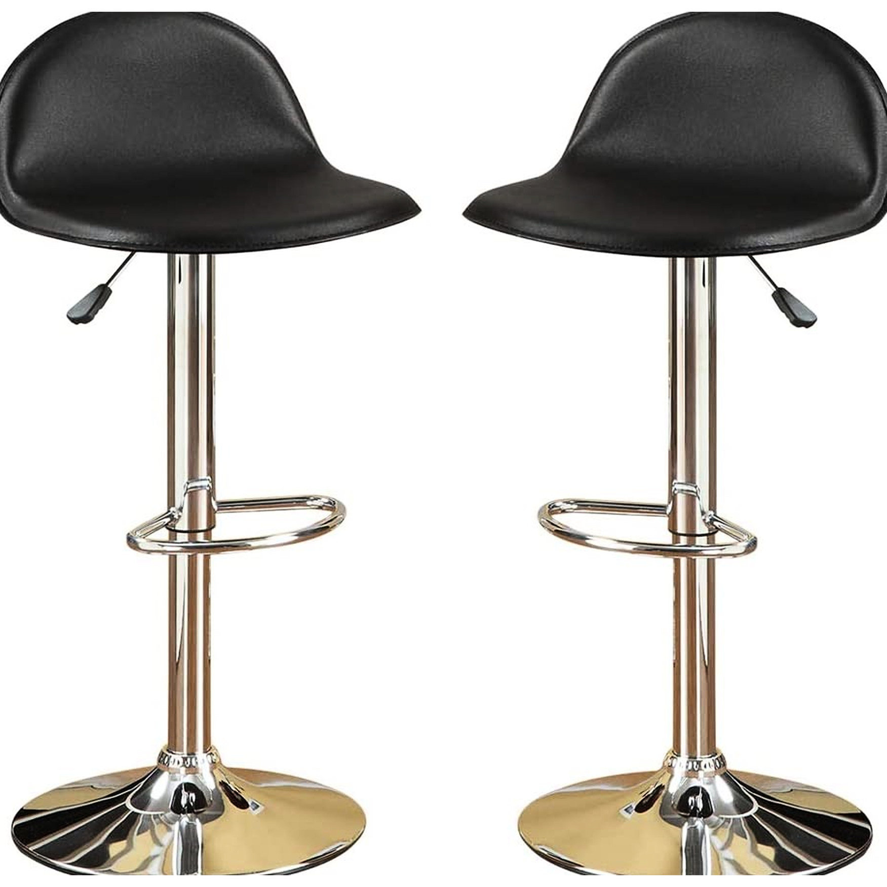 Ivy Bronx Black Cushioned Adjustable Kitchen Island Stool With Base And ...