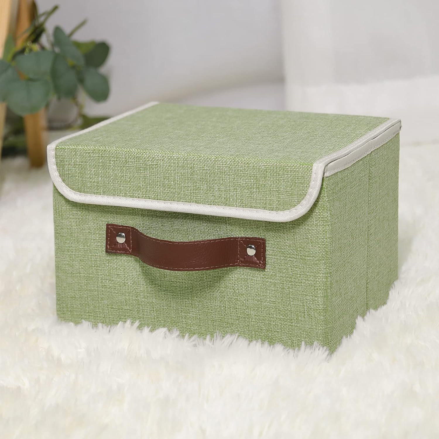 Latitude Run® Storage Bin With Lid Storage Boxes With PU Leather ...