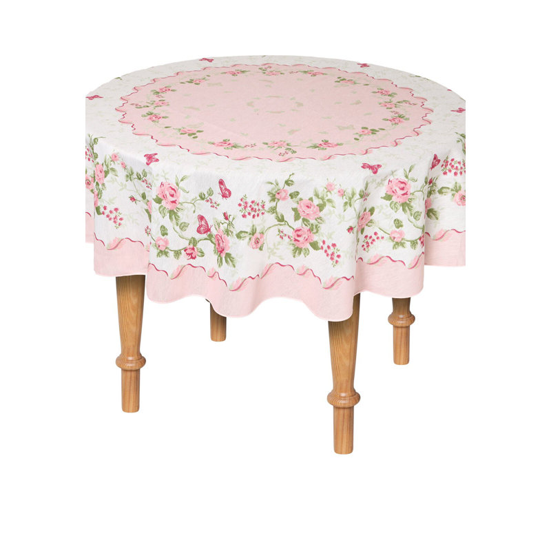One Allium Way® Randwick Pink Rose Floral Tablecloth. & Reviews | Wayfair