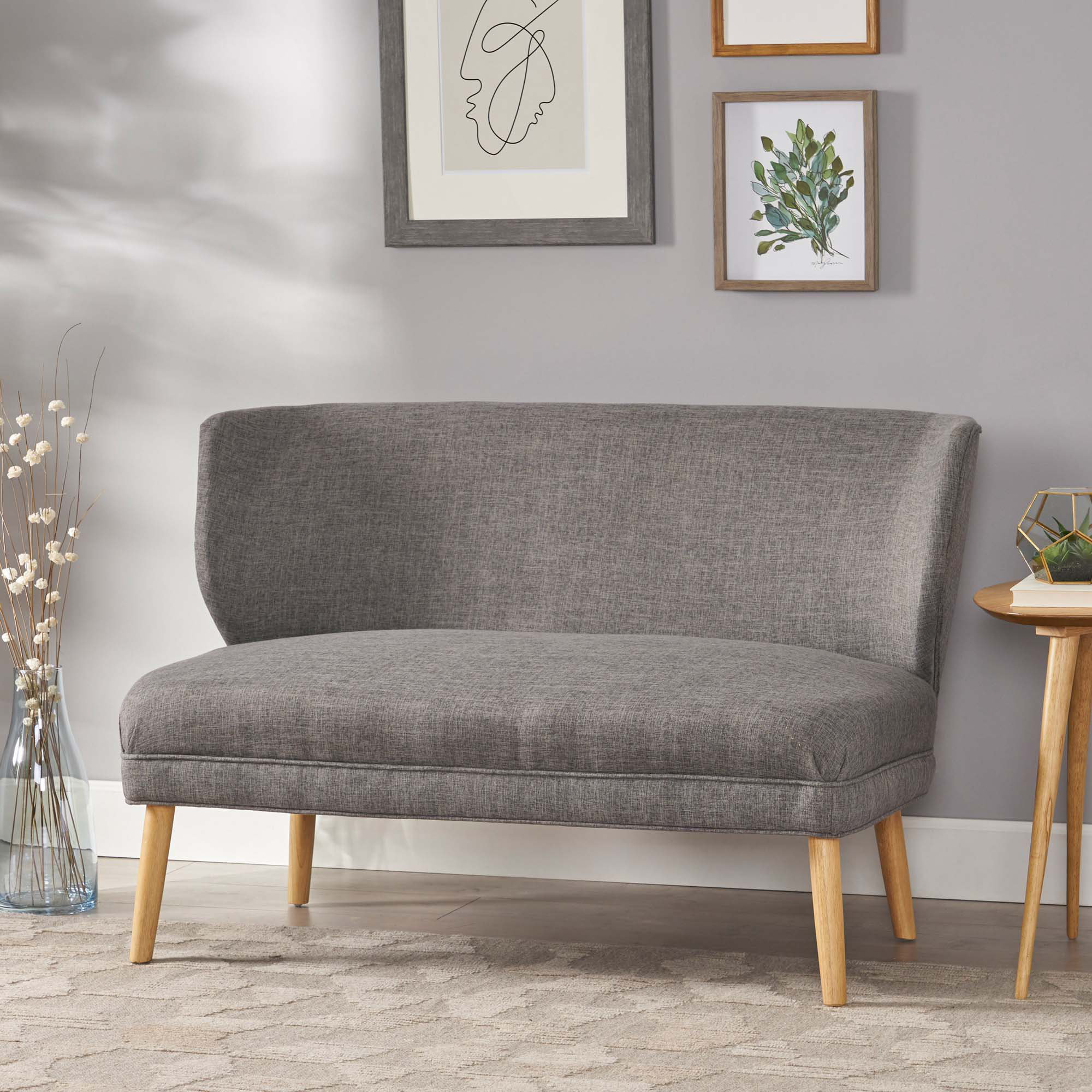 Latitude Run® Simple Style Loveseat with Curved Backrest | Wayfair
