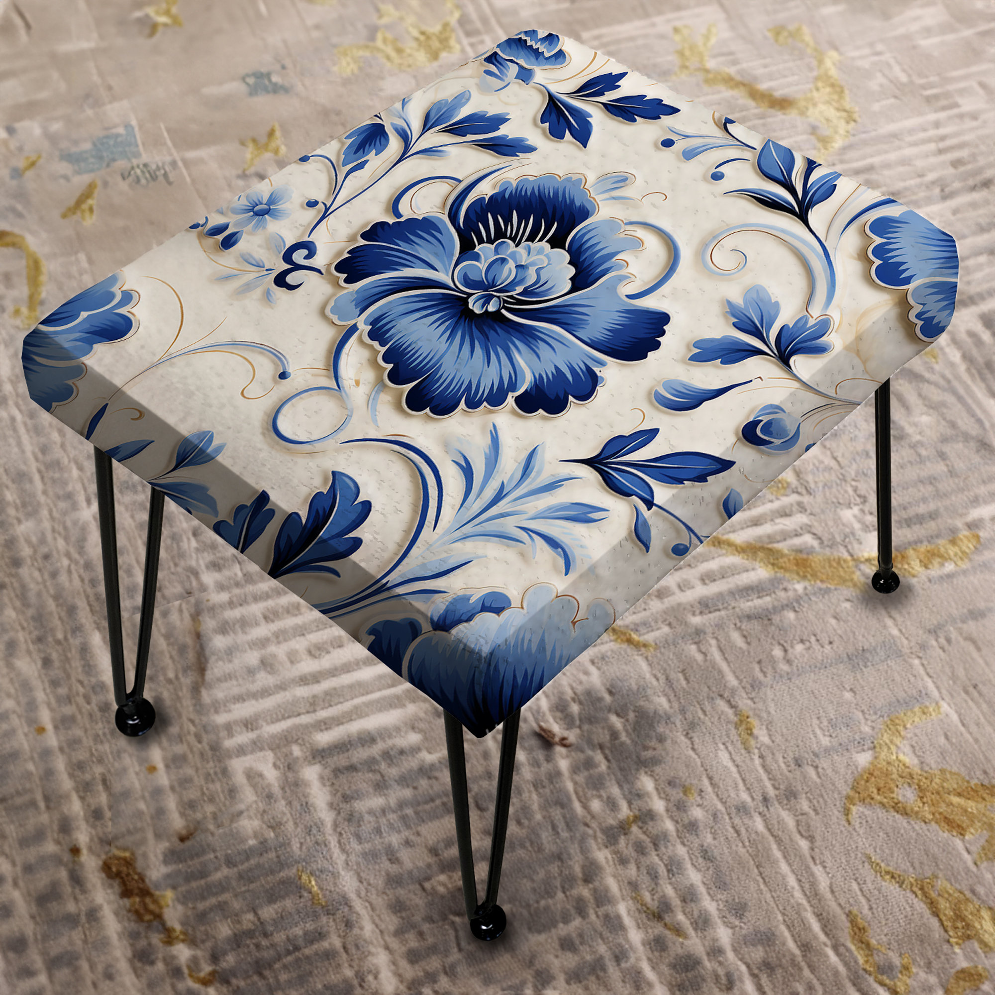 Design Art Neo Victorian Cobalt Motifs Victorian Pattern - Floral ...