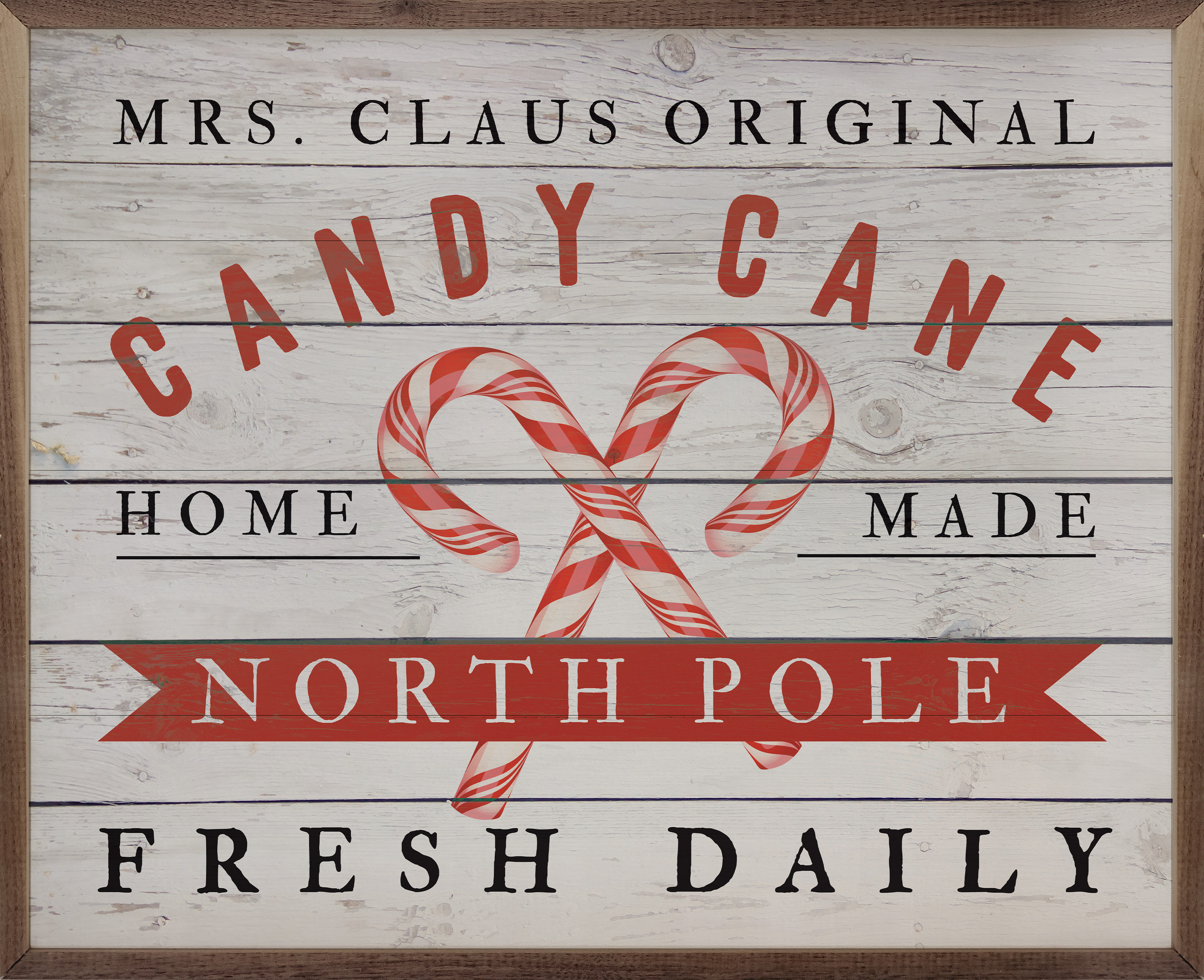 The Holiday Aisle® Mrs Claus Original Candy Cane Whitewash | Wayfair