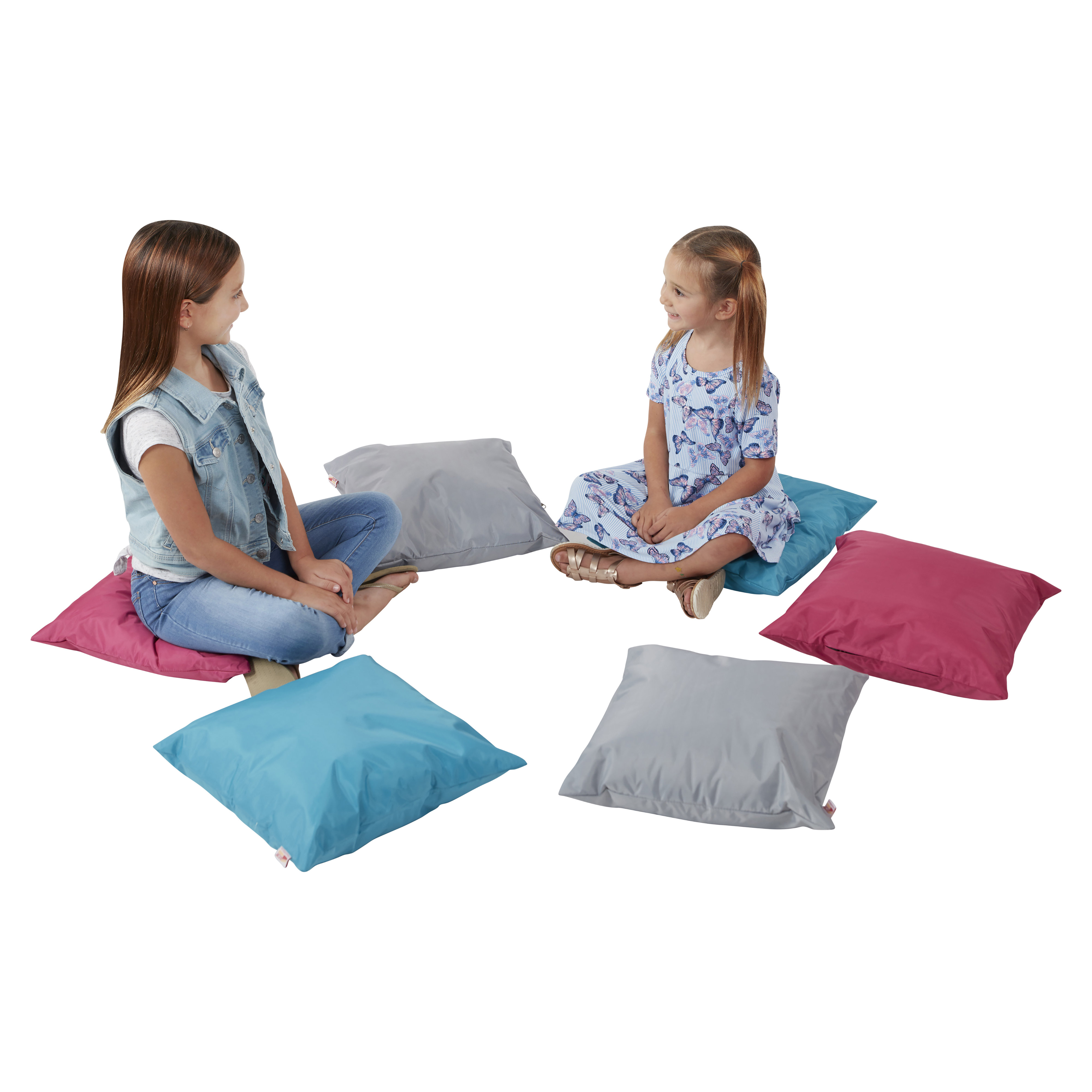 ECR4Kids Floor Pillow Set, 17in, Flexible Seating, Assorted, 6-Piece ...