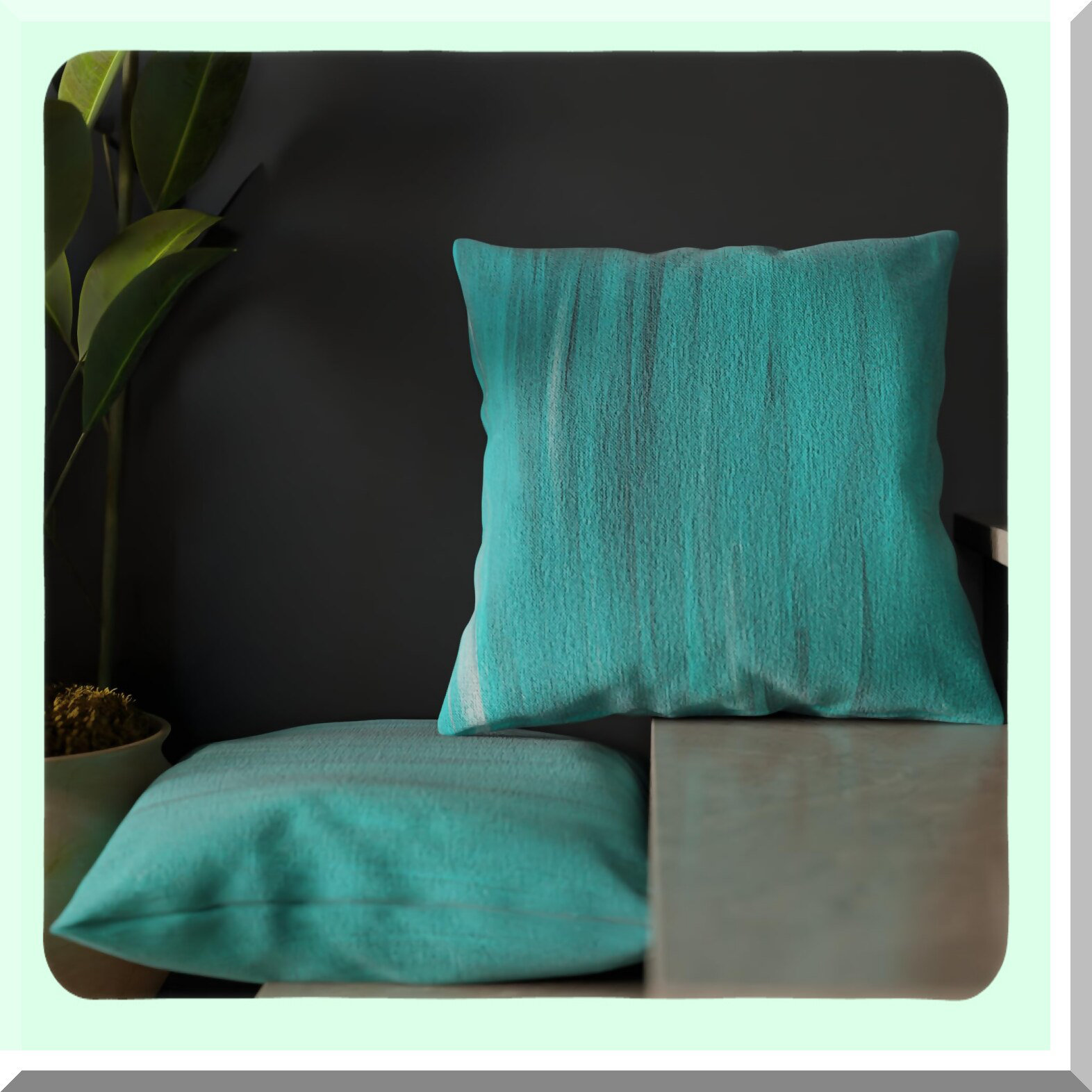 BRBCA Velvet Teal Green Throw Pillow Covers - Set of 2 Decorative ...
