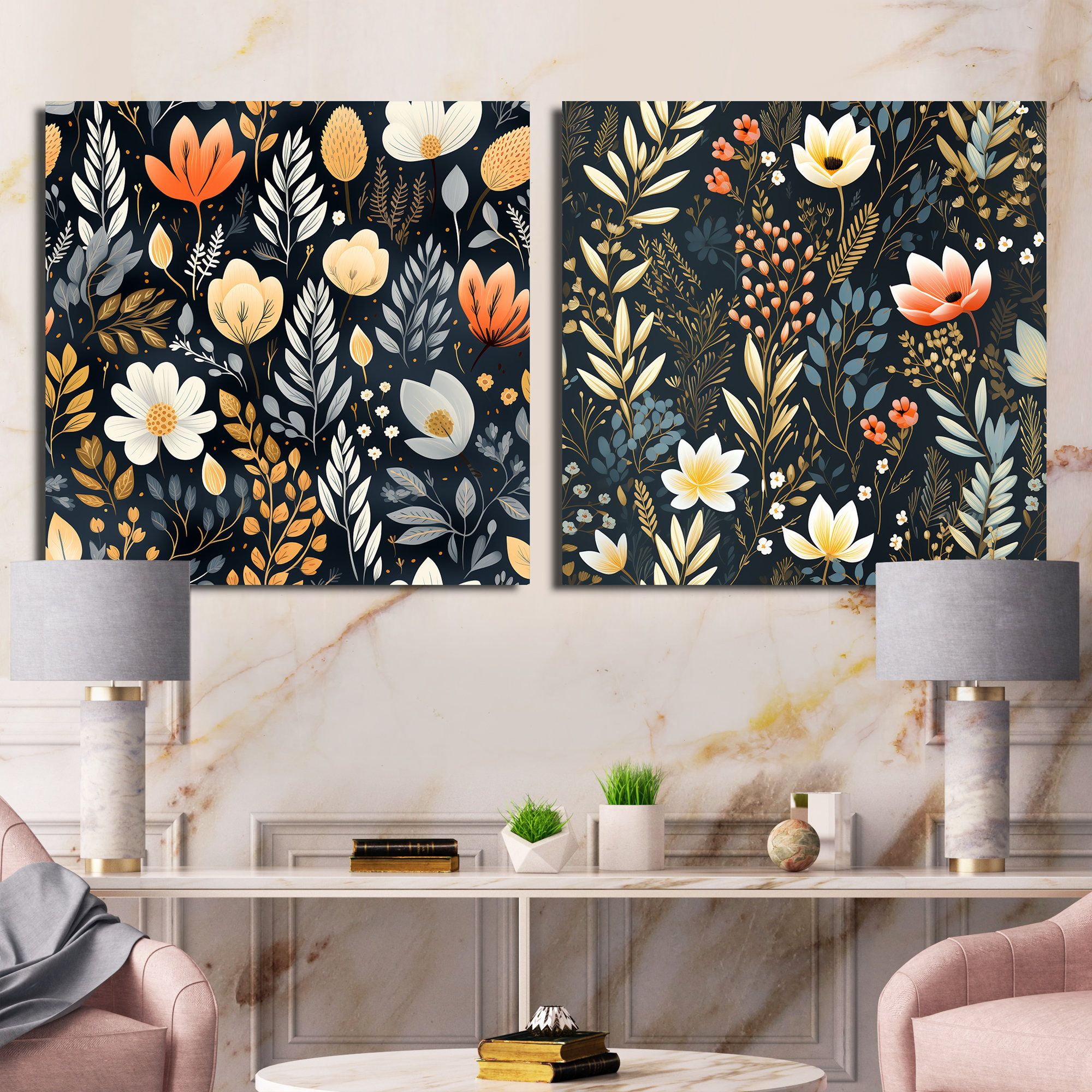 Design Art Nature's Exquisite Floral Collage III - Abstract Botanicals ...