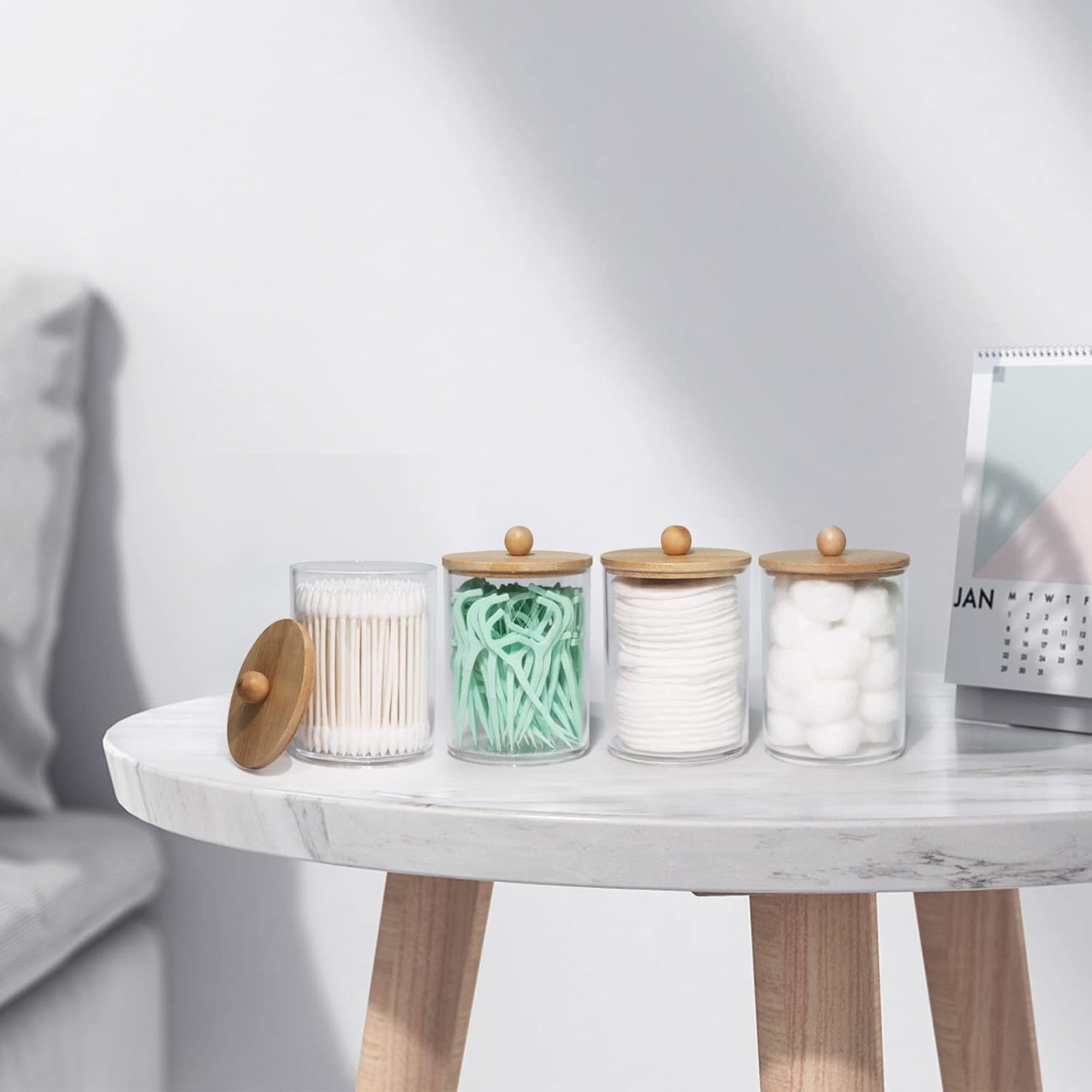 Ebern Designs 4 Pack Qtip Holder, 10-Ounce Bathroom Organizer ...