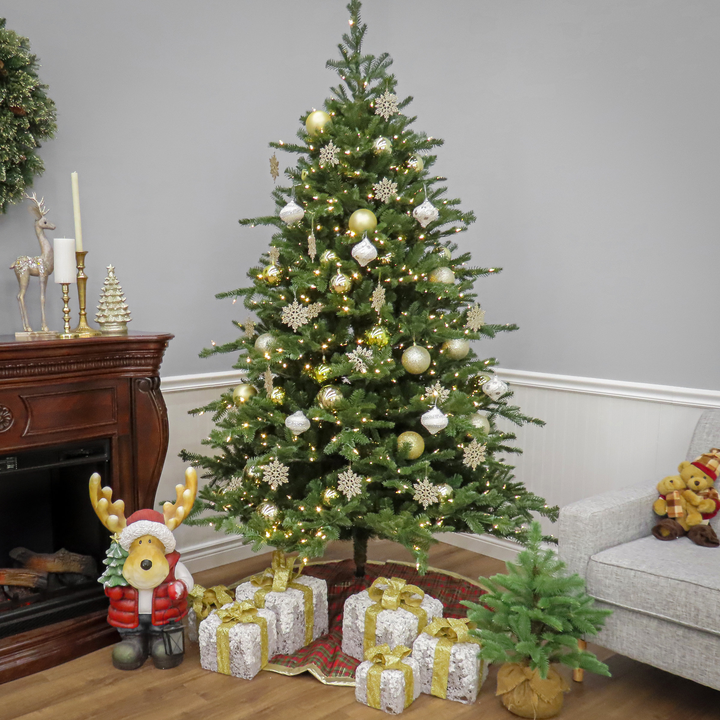 The Holiday Aisle® Christmas Douglas Fir Tree with Warm White LED ...