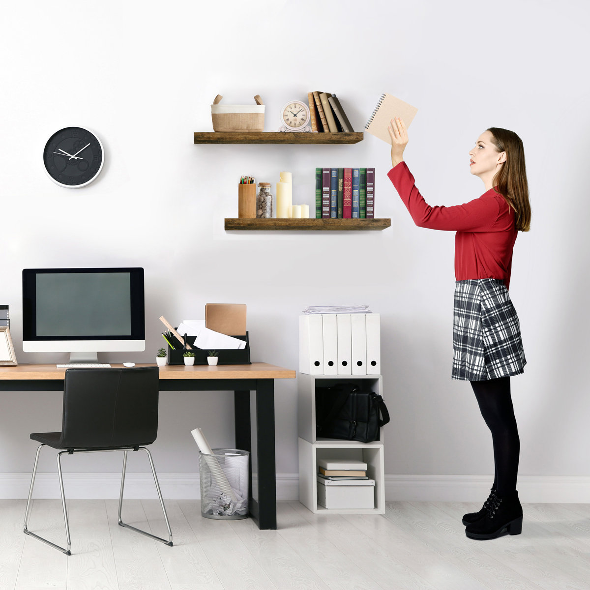 Sorbus Floating Shelves with Invisible Mounting Set of 2 | Wayfair