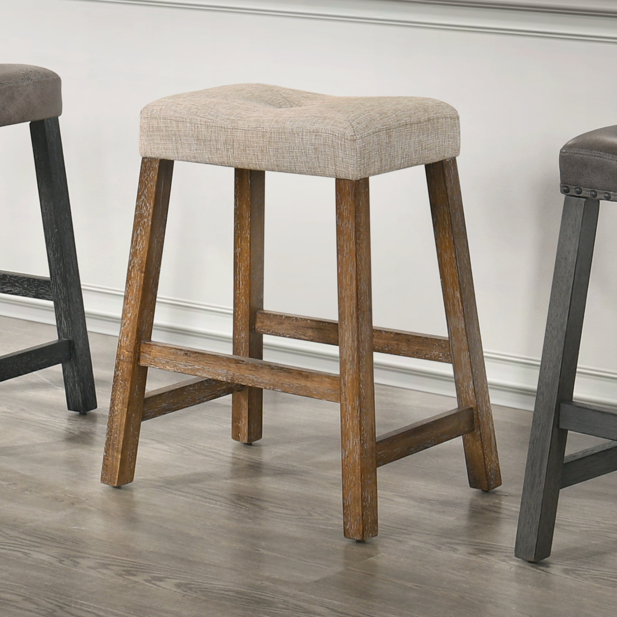 Ophelia & Co. Rustic Backless Counter Stool Set of 2 – 25 Inch Wooden ...