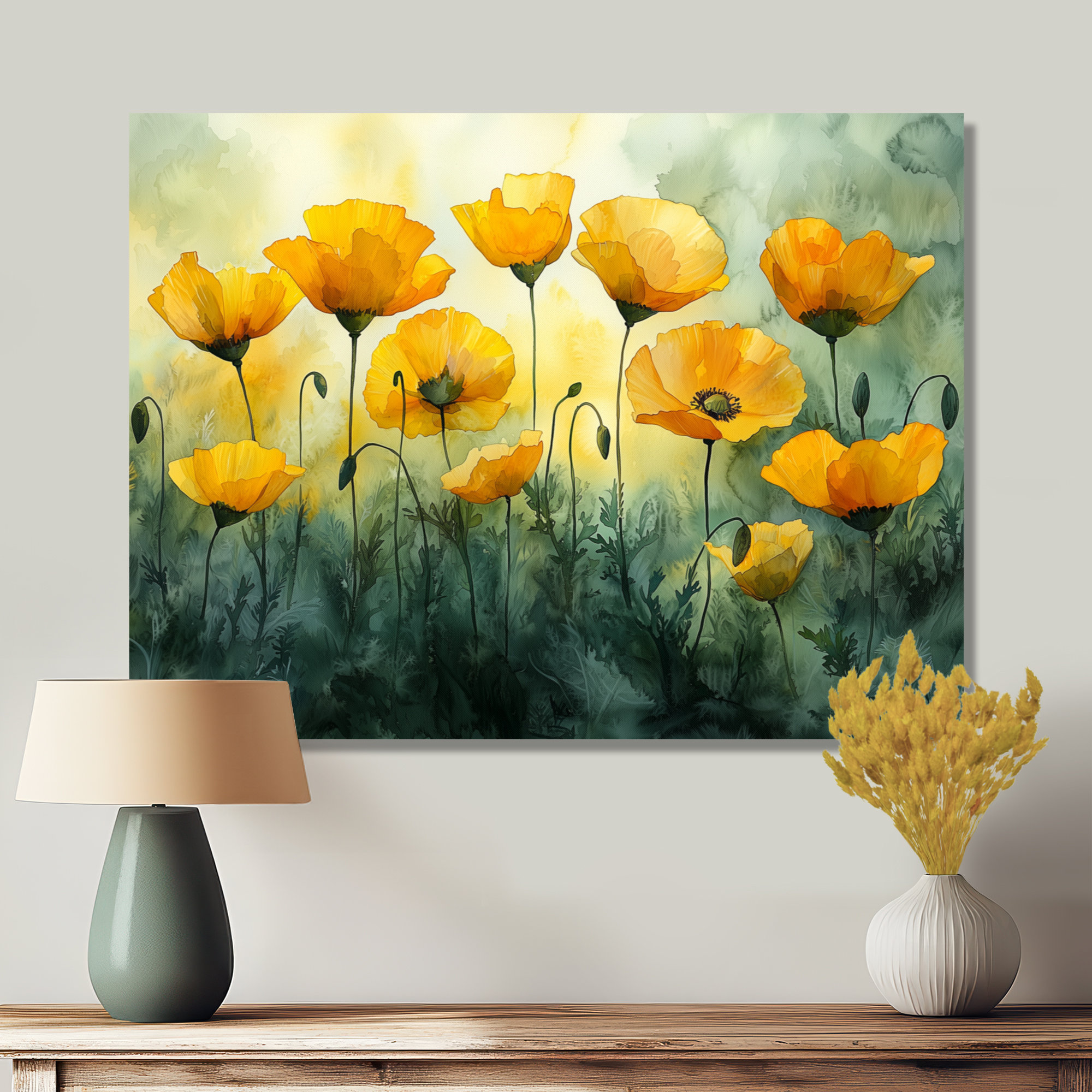 Latitude Run® Golden Hour Poppies In Summer II - Traditional Metal Art ...