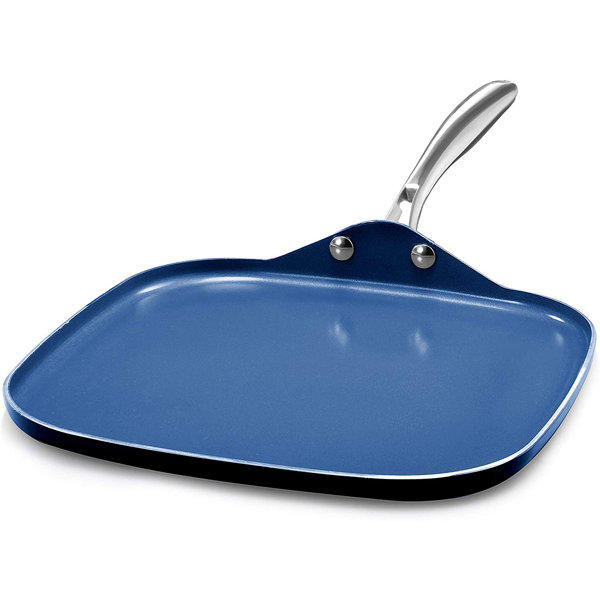 Granitestone Blue 10.5'' Nonstick Square Griddle Pan with Stay Cool ...