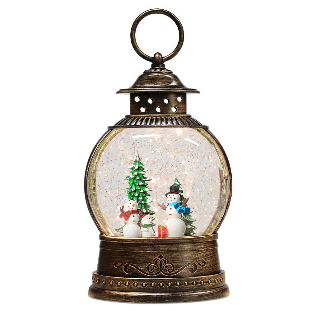 The Holiday Aisle® 10'' Musical Christmas Snow Globes Lantern ...
