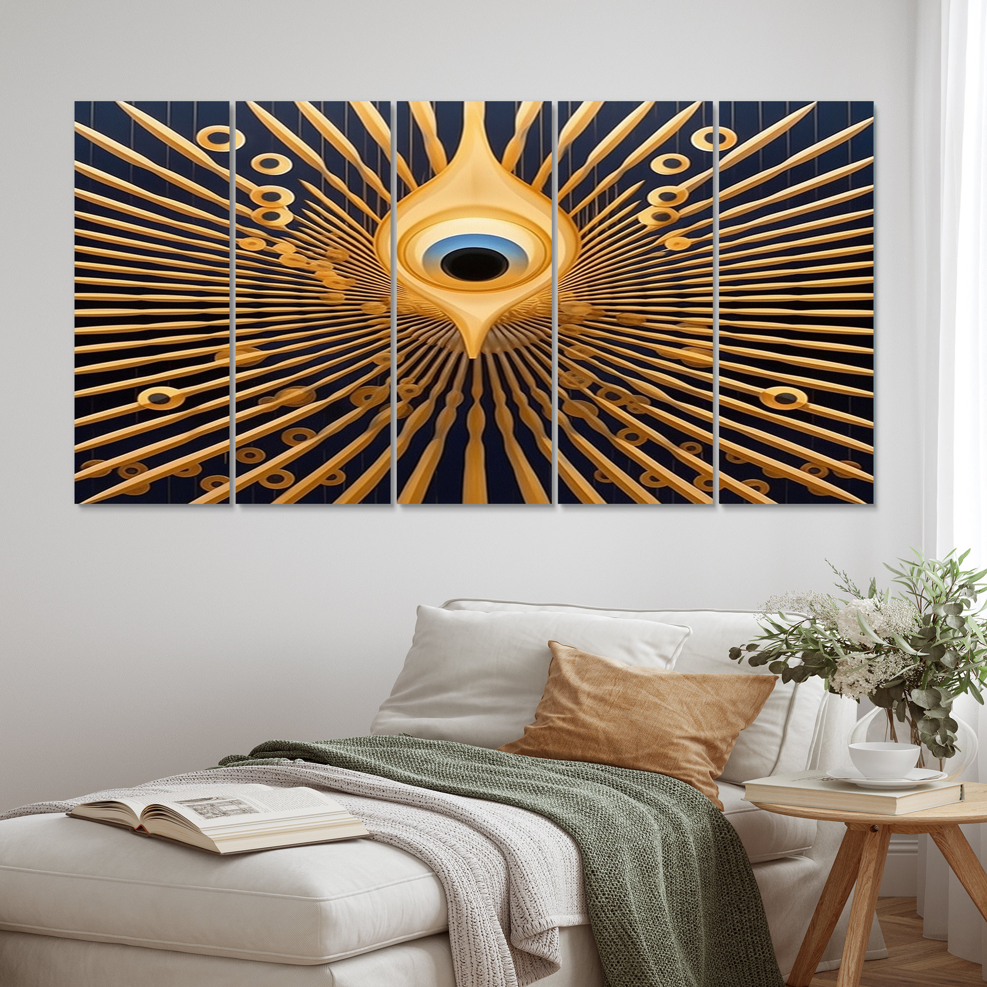 Wrought Studio Visions Of Eye Of Consciousness Futuristic VII - Modern Wall Decor - 5 Equal ...
